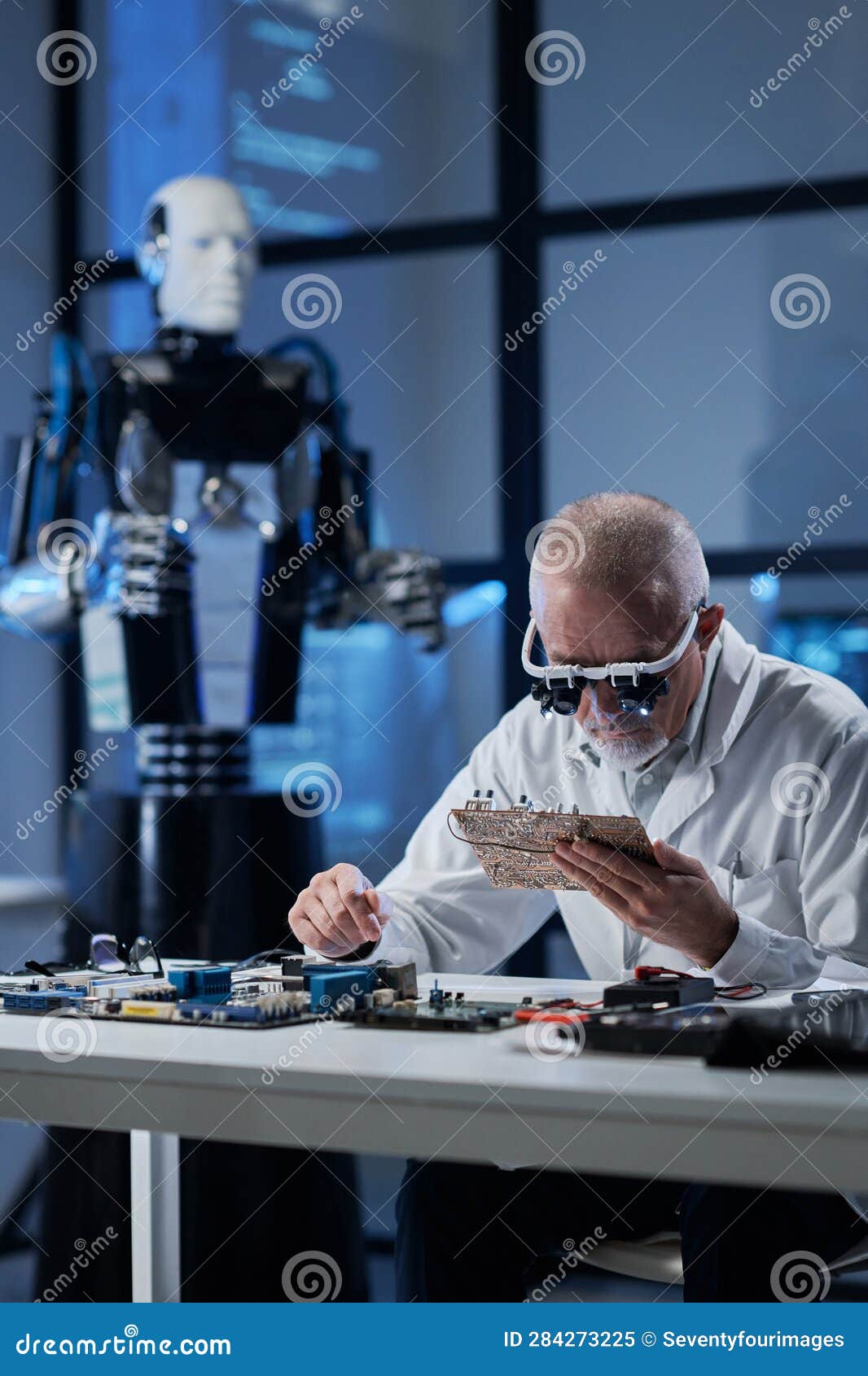 Engineer Developing Computer System in the Lab Stock Image - Image of ...