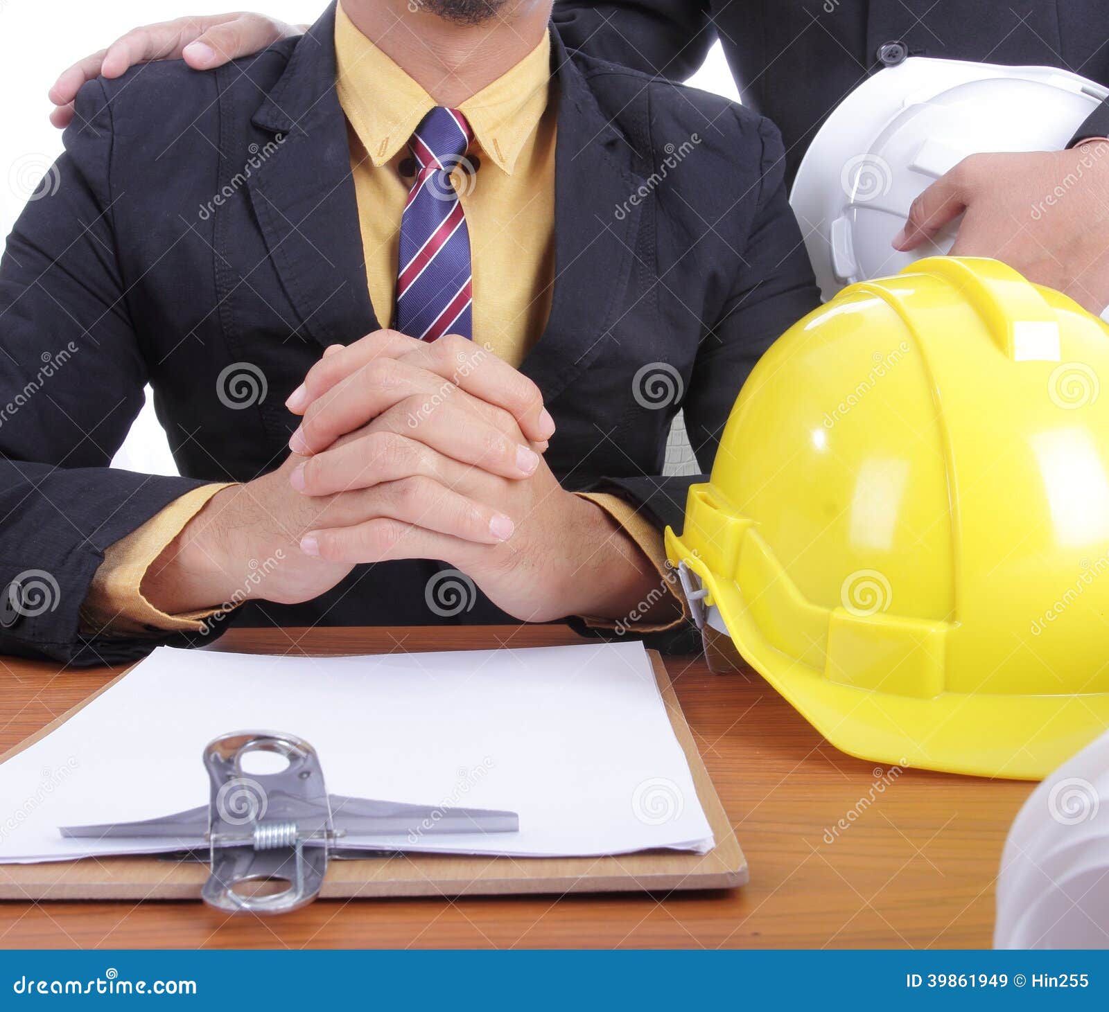 Engineer Discuss and Present His Job for Prepare Stock Image - Image of ...