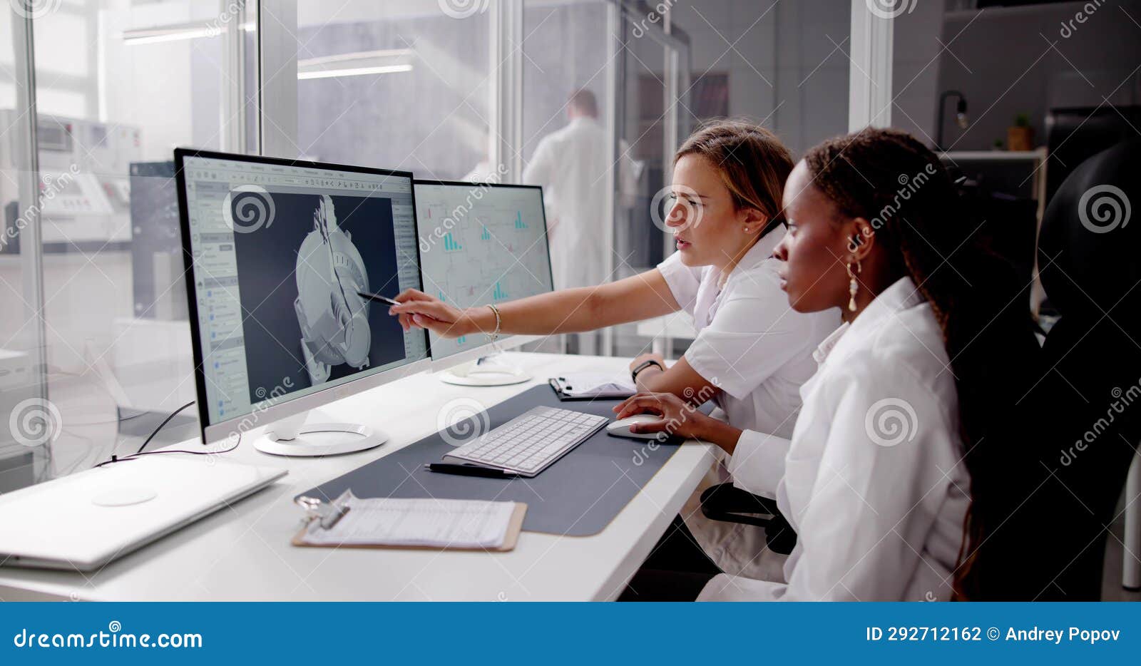 Engineer Doing 3D CAD Model Design on Computer Stock Photo - Image of ...