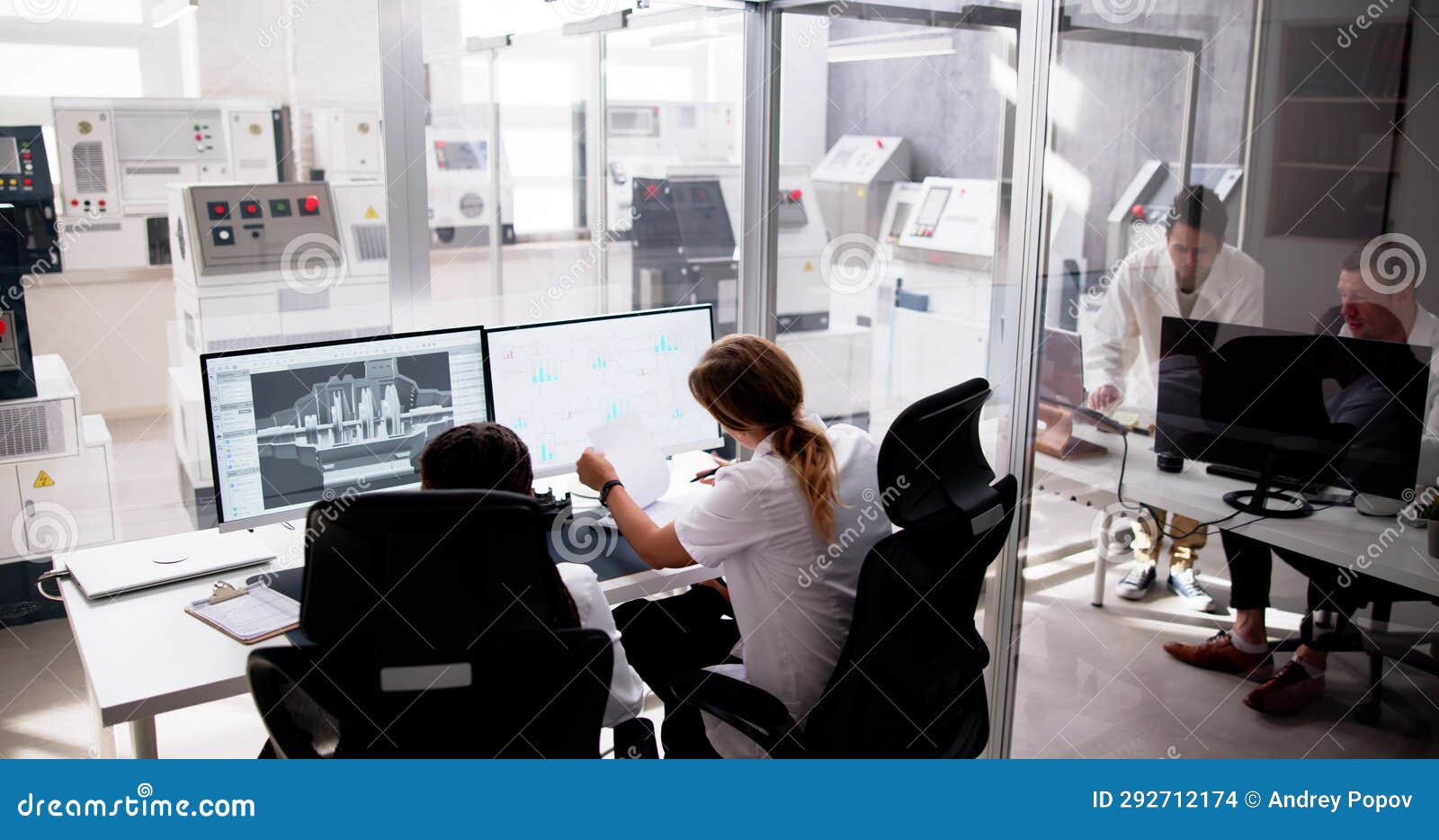 Engineer Doing 3D CAD Model Design on Computer Stock Photo - Image of ...