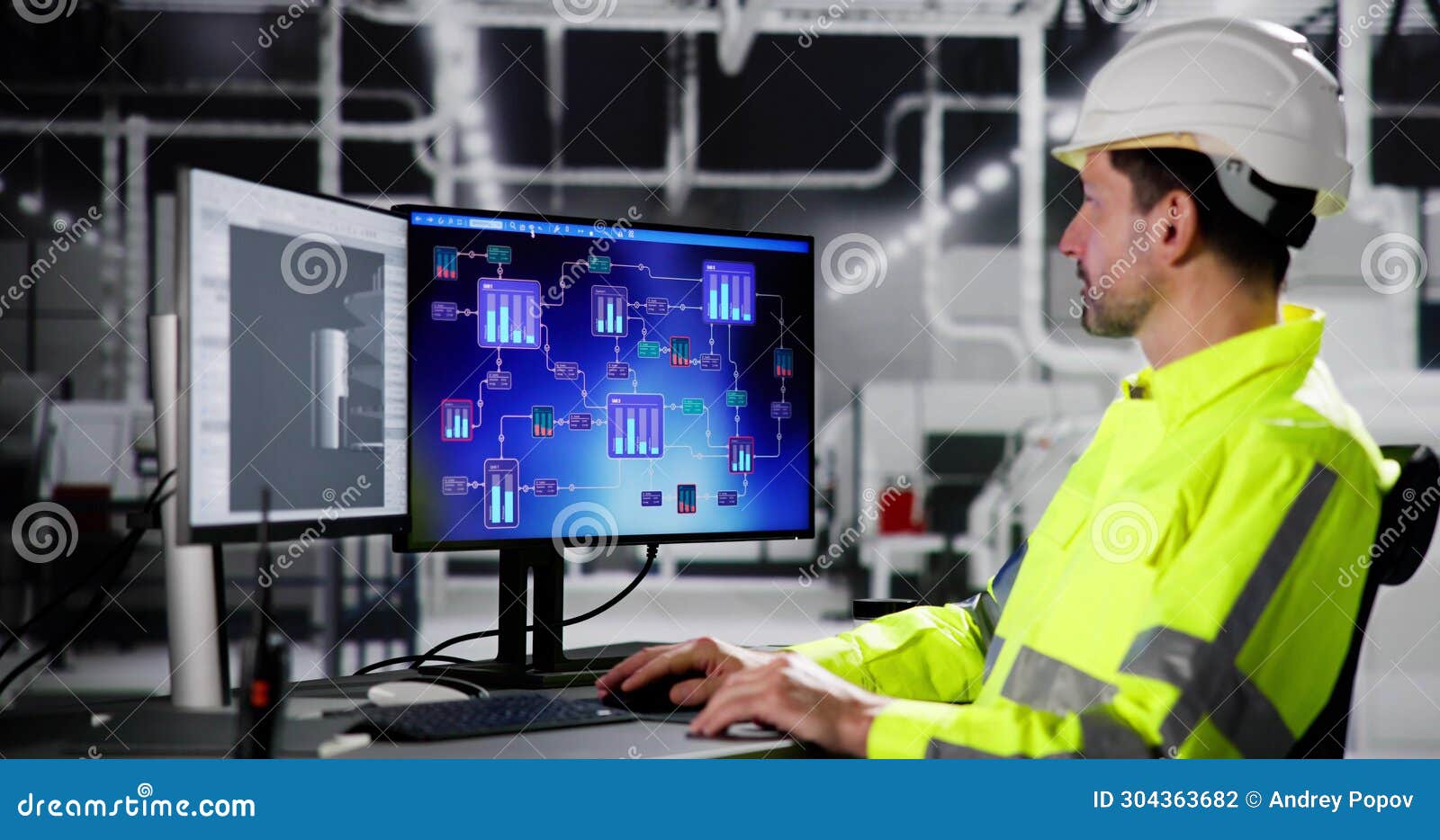 Engineer Doing 3D CAD Model Design on Computer Stock Photo - Image of ...