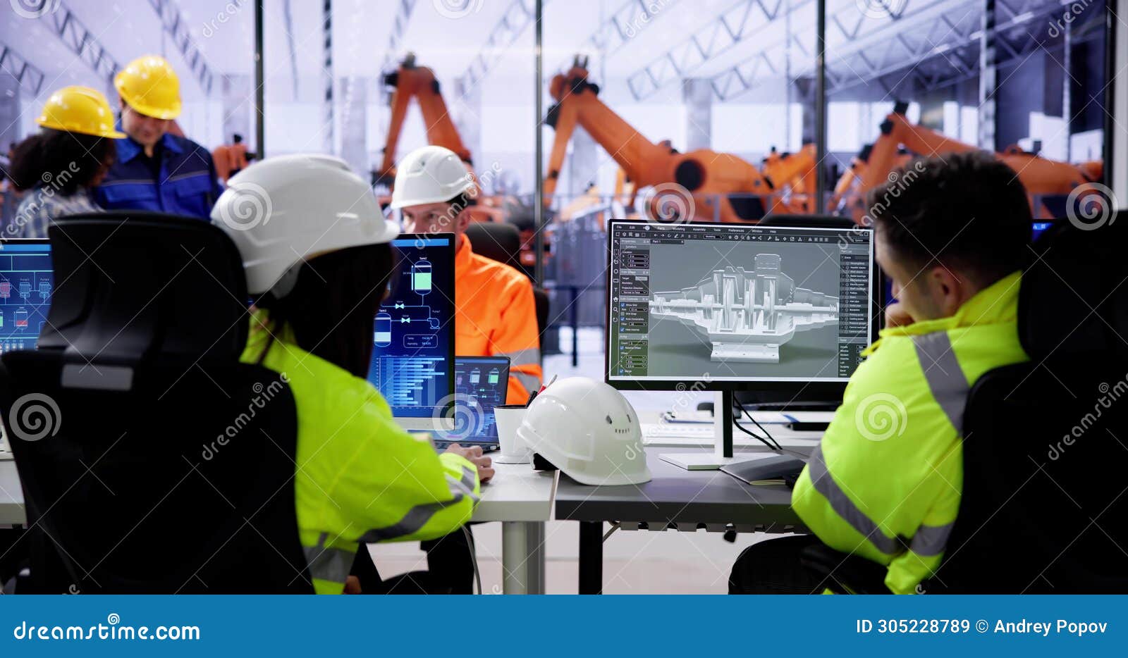 Engineer Doing 3D CAD Model Design On Computer Royalty-Free Stock ...