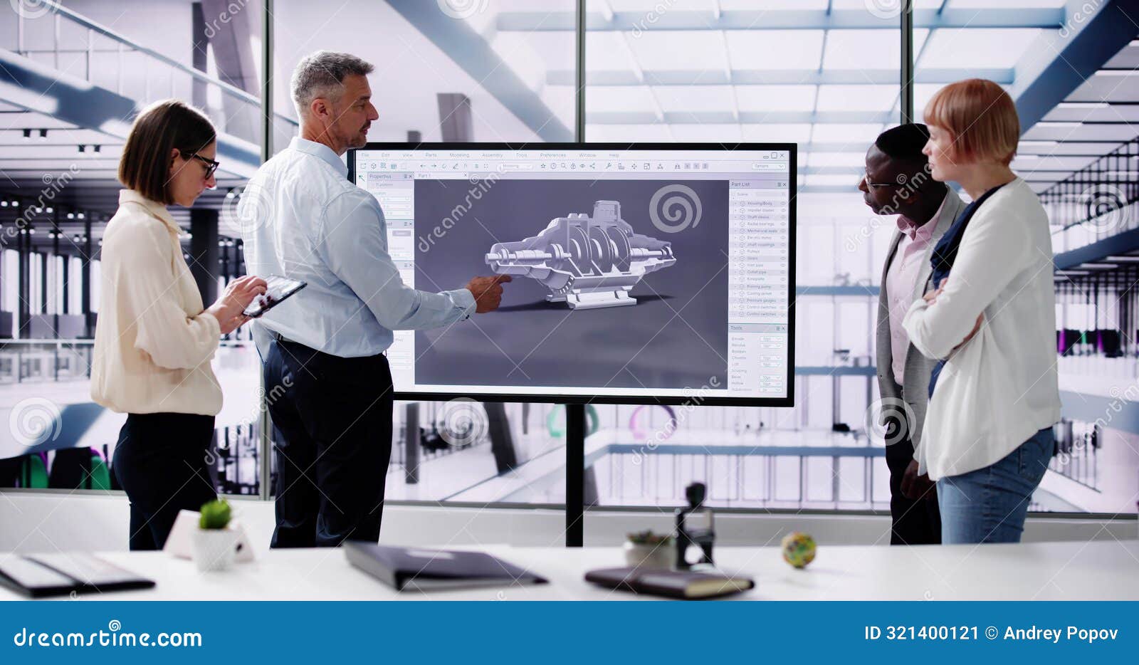 Engineer Doing 3D CAD Model Design Stock Image - Image of women ...