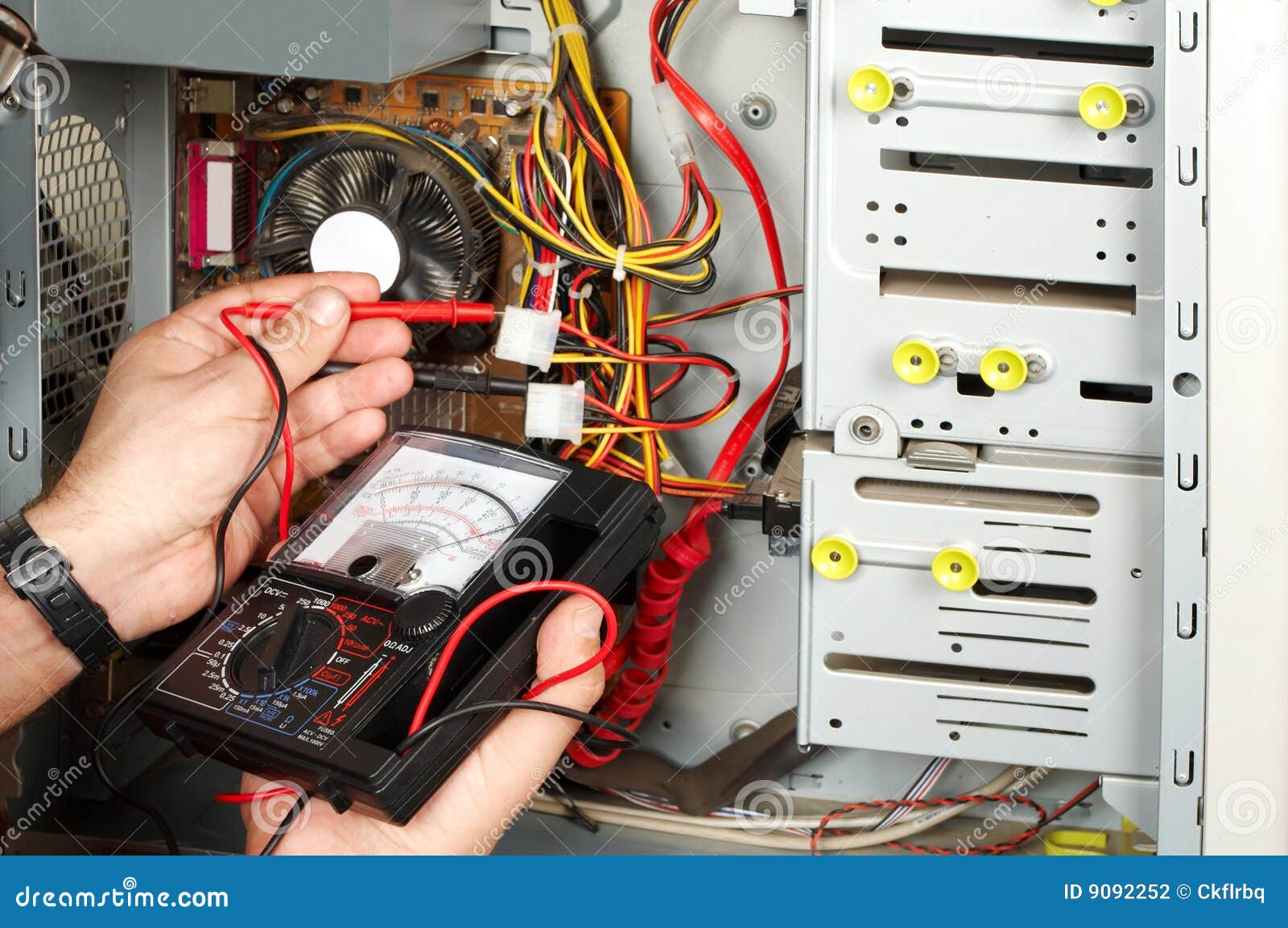 Engineer Doing Electrical Measured Stock Photo - Image of voltmeter ...