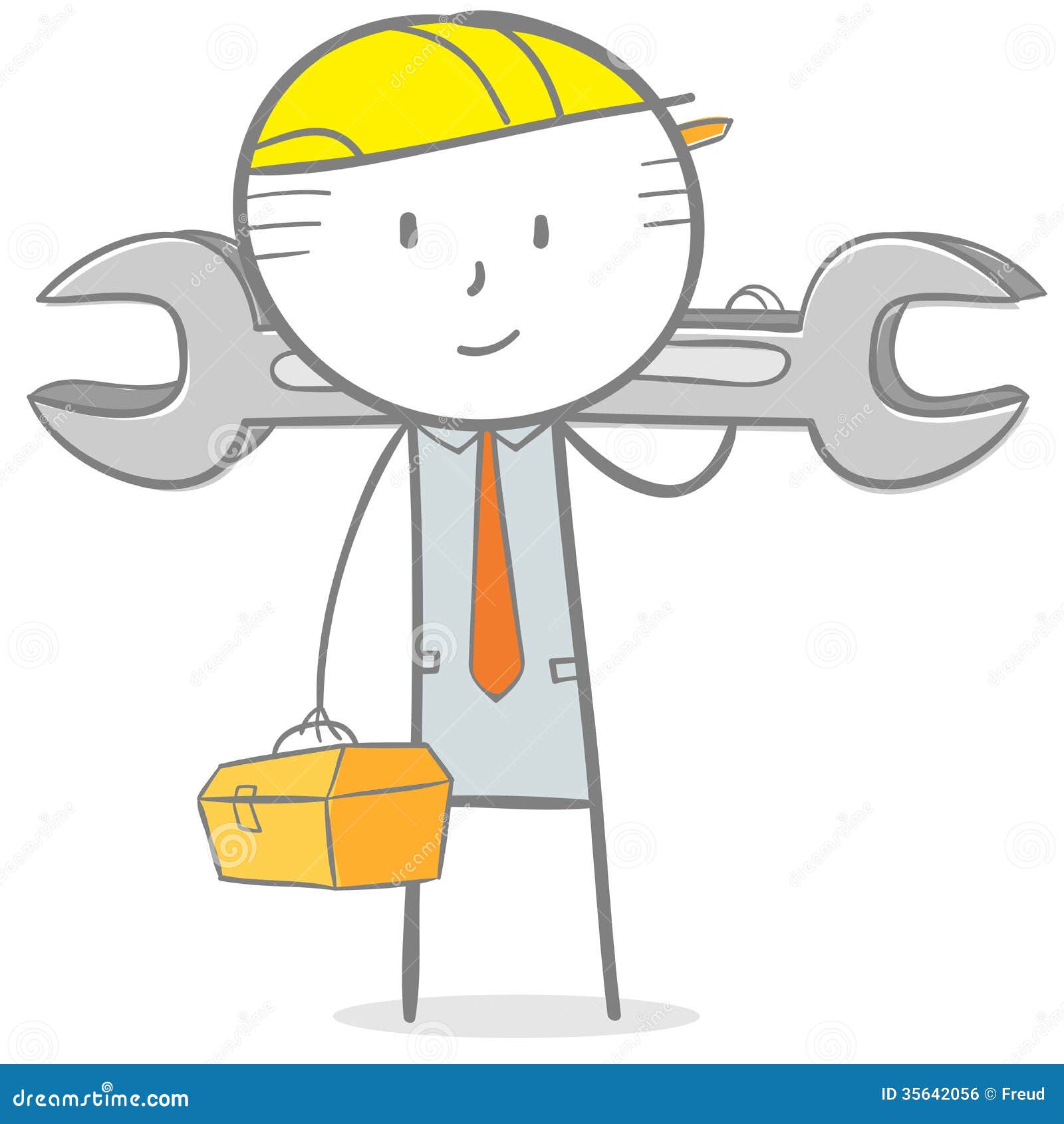 Engineer stock vector. Illustration of male, toolbox - 35642056
