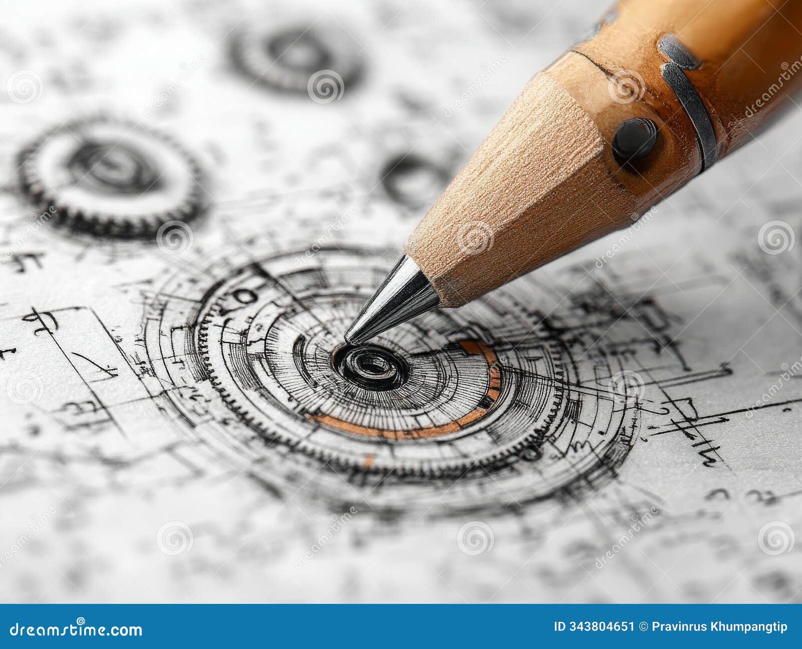 Engineer Drawing Design Concepts Stock Illustration - Illustration of ...