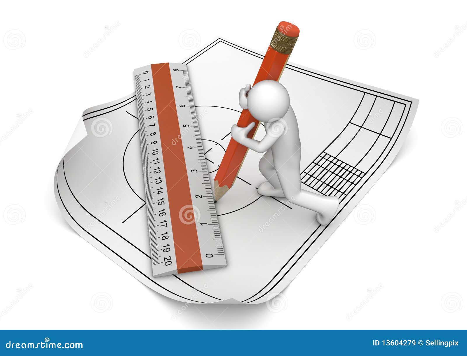Engineer Drawing With Pencil And Ruler Royalty-Free Stock Photography ...
