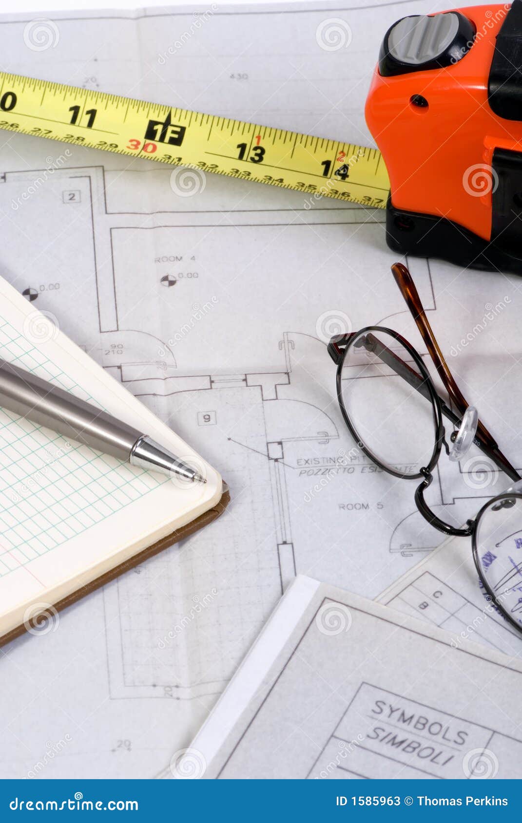 Engineer drawings 3 stock image. Image of blueprint, draw - 1585963