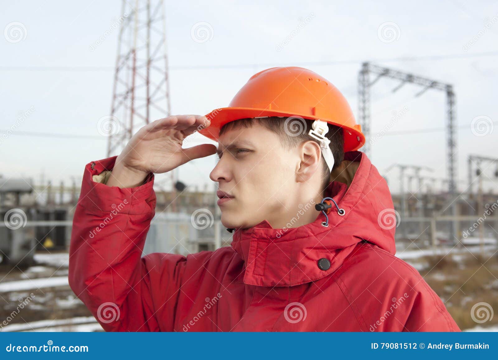 Engineer at Electrical Substation. Electrical Power Industry Stock ...