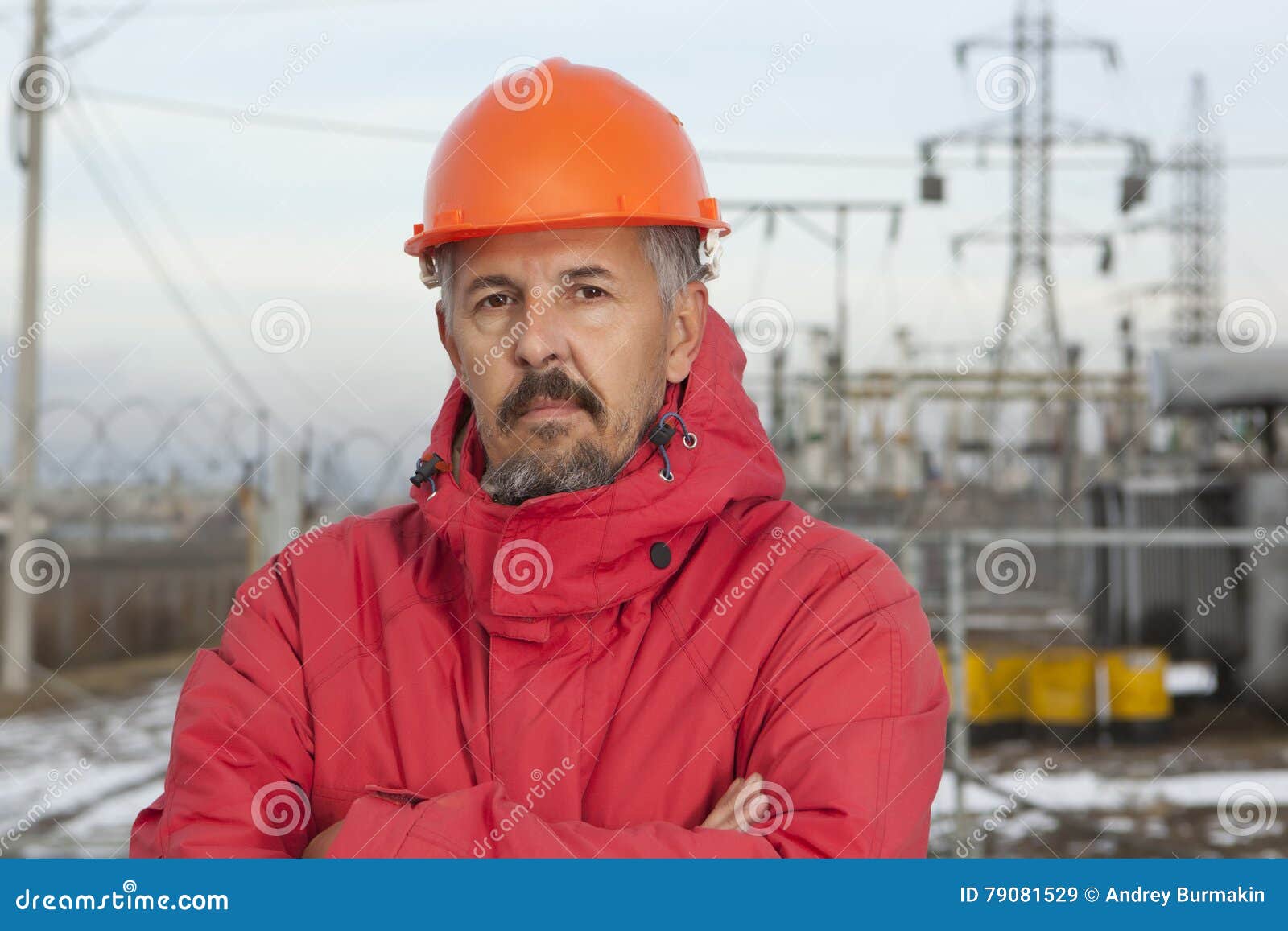 Engineer at Electrical Substation. Electrical Power Industry Stock ...