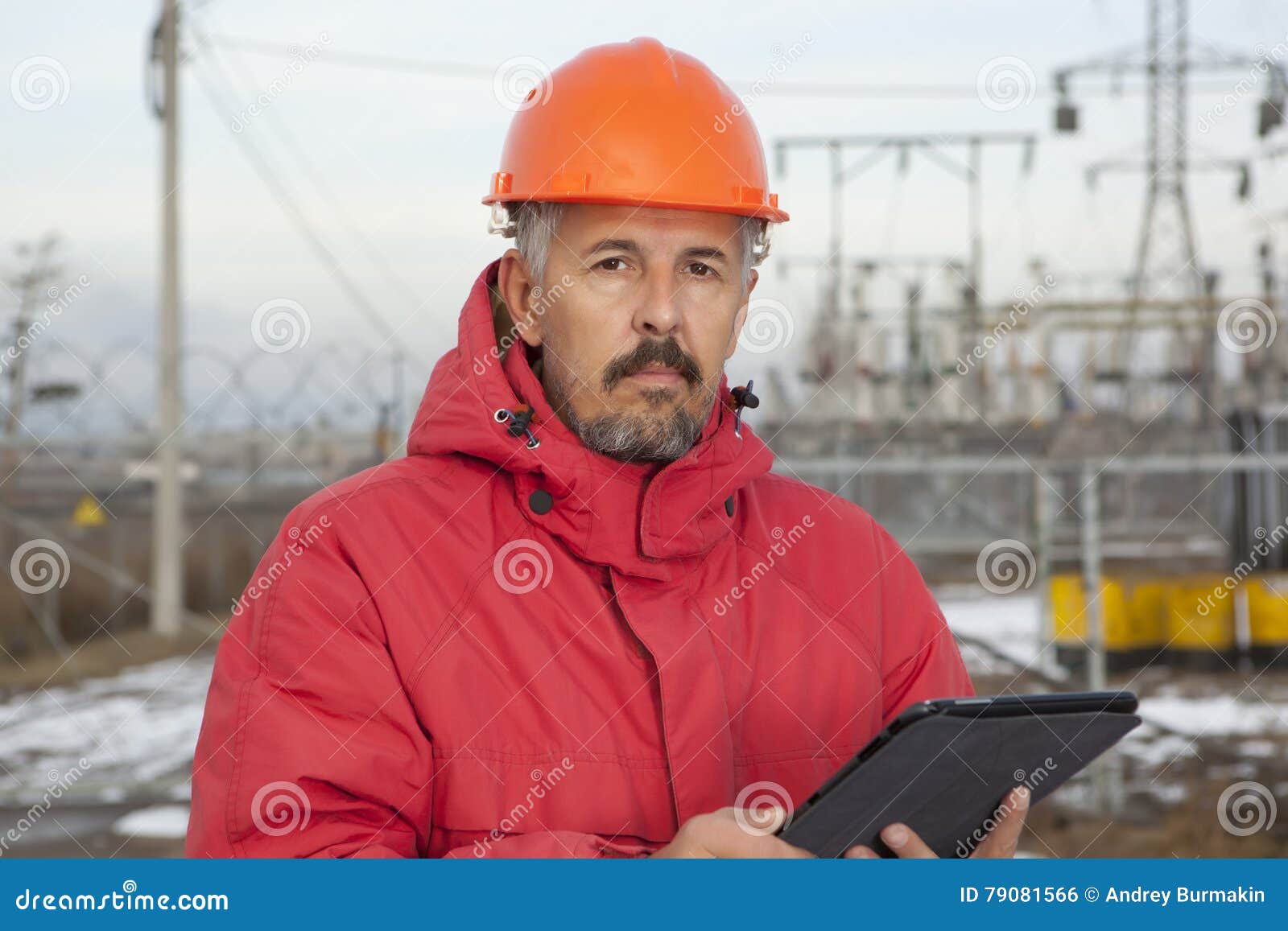 Engineer at Electrical Substation. Electrical Power Industry Stock ...