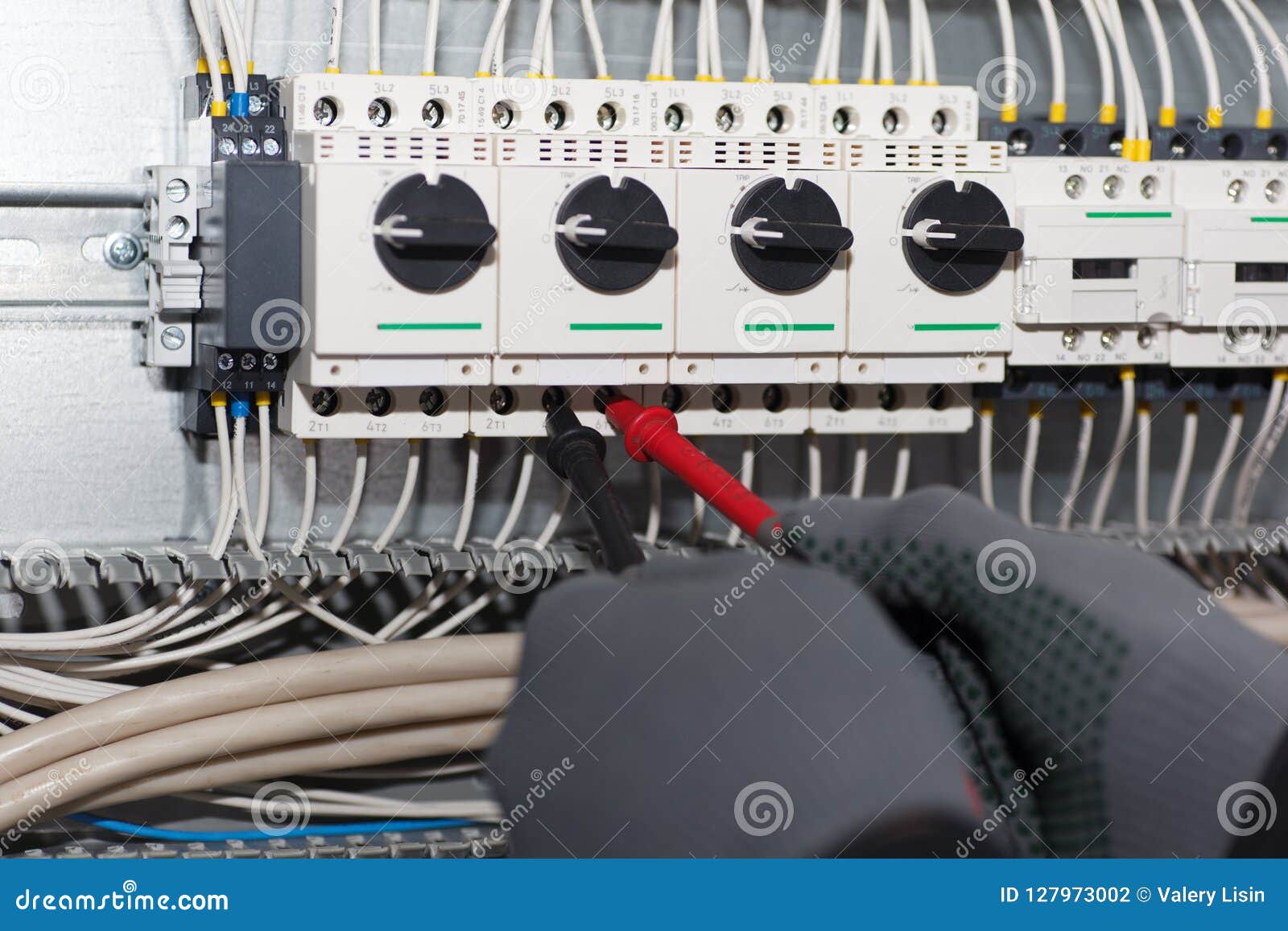 Engineer Electrician is Testing an Electric Machine Stock Photo - Image ...