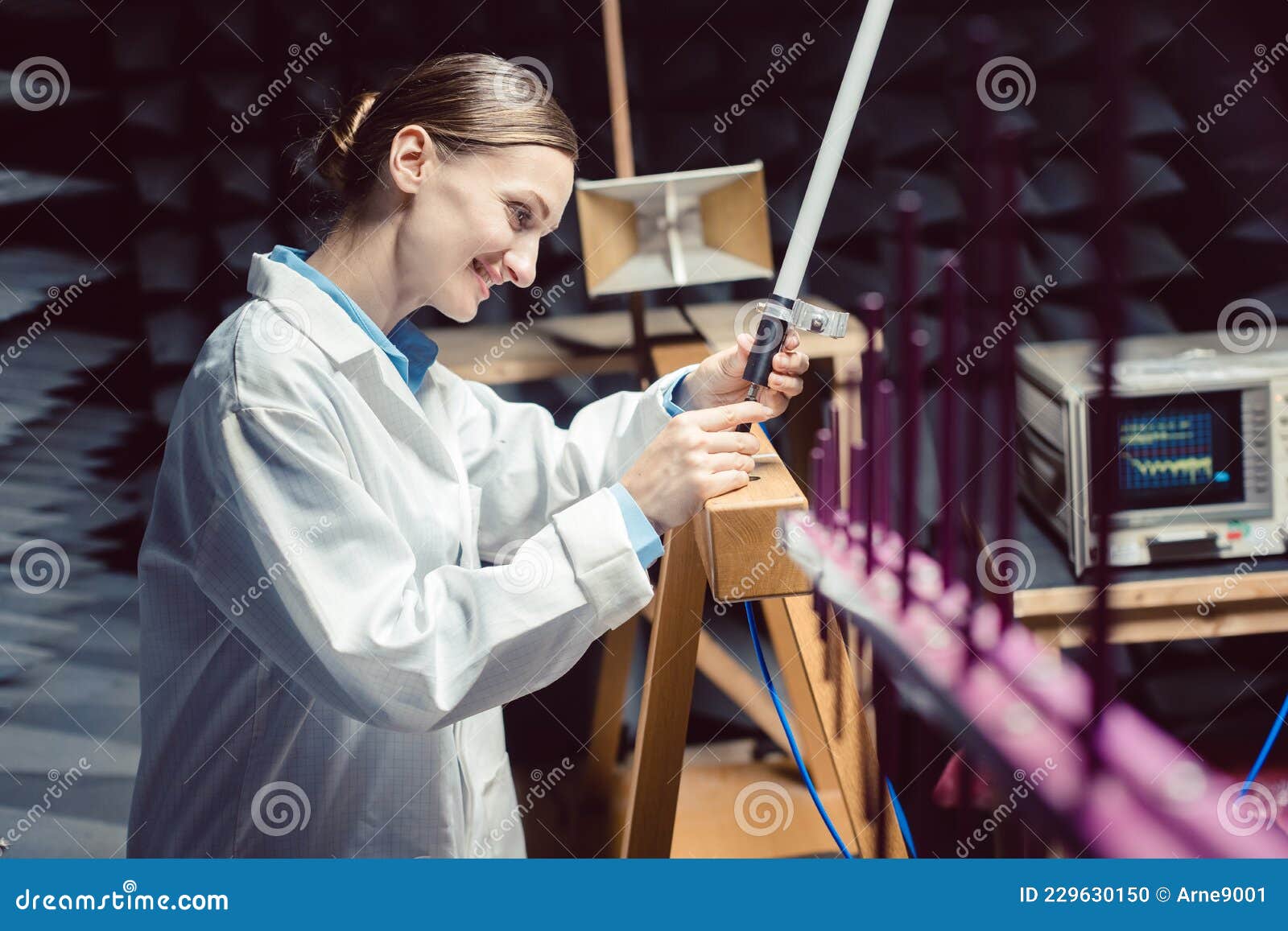 Engineer in Electronics Lab Performing Rf Compliance Test Stock Photo ...