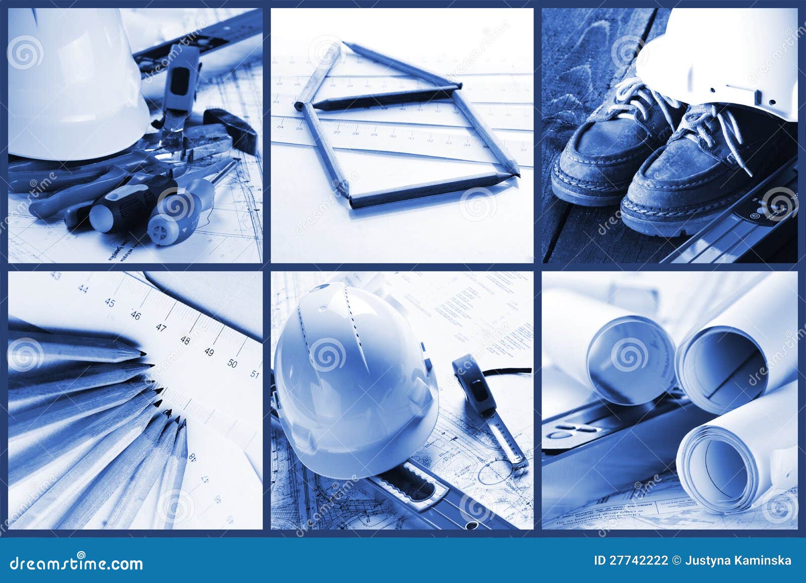 Engineer Equipment - Collage Stock Photo - Image of helmet, project ...