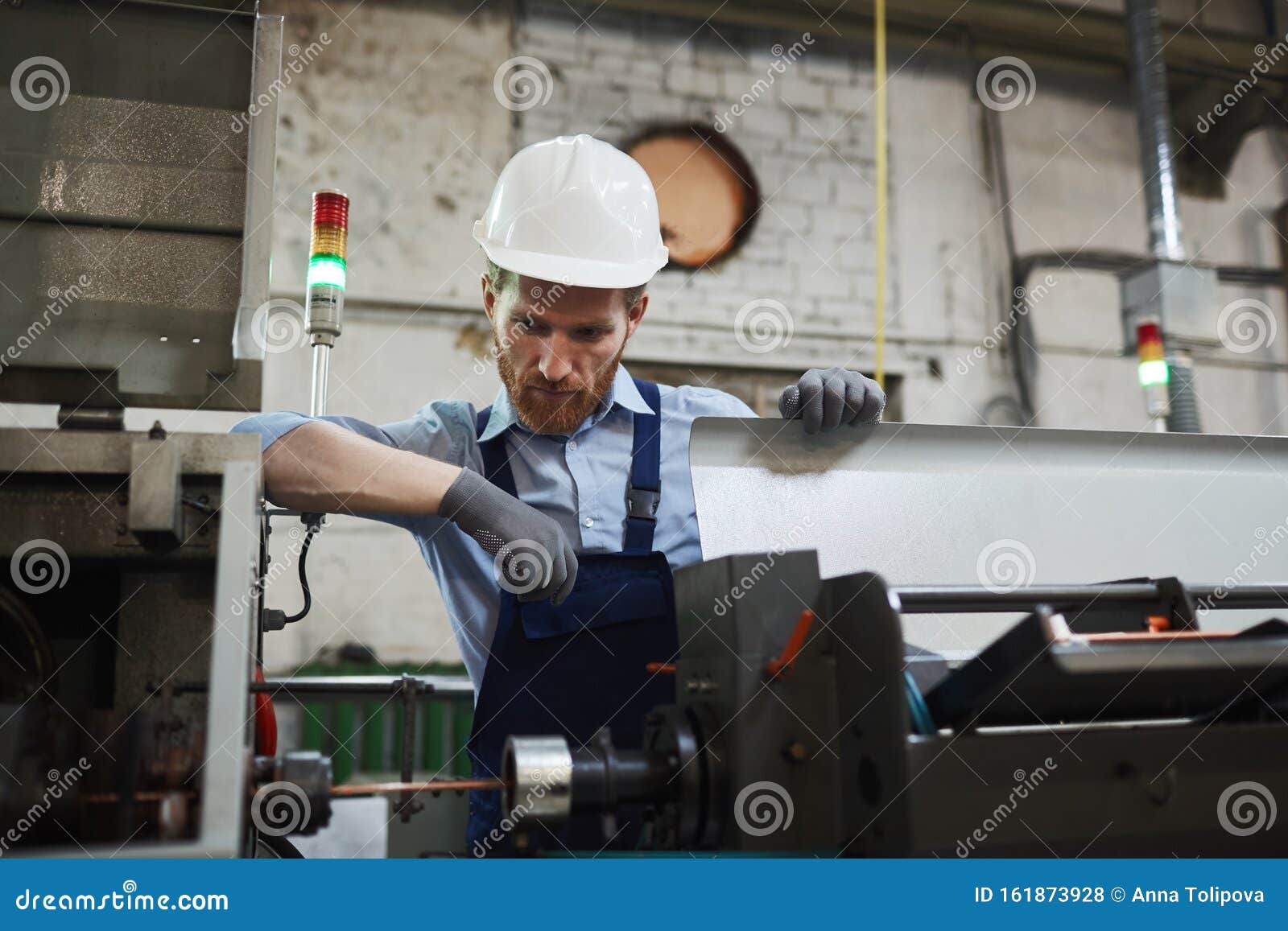 Engineer Examining the Machine Stock Photo - Image of steel, workshop ...
