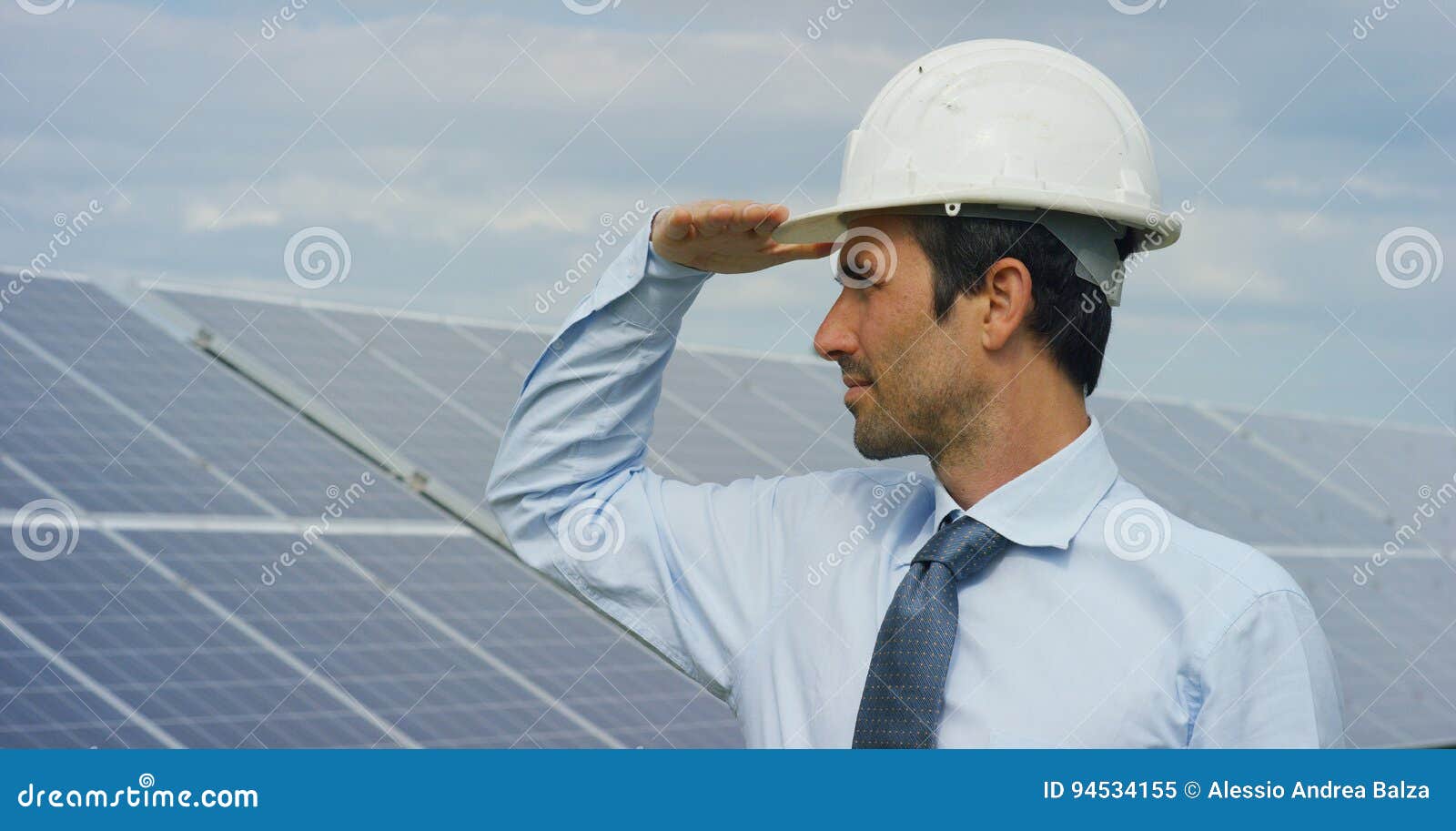 Engineer Expert in Solar Energy Photovoltaic Panels with Remote Control ...