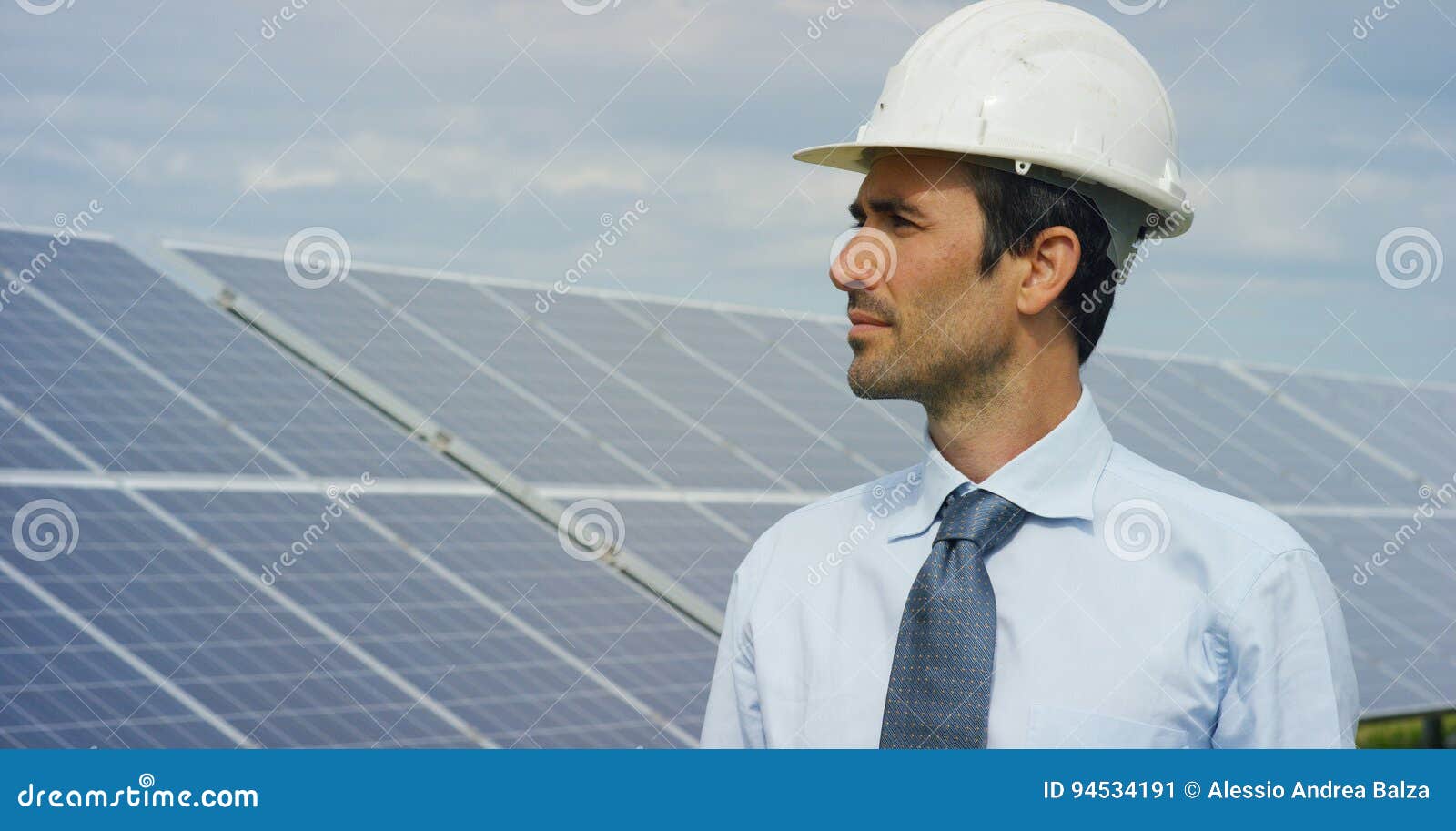 Engineer Expert in Solar Energy Photovoltaic Panels with Remote Control ...
