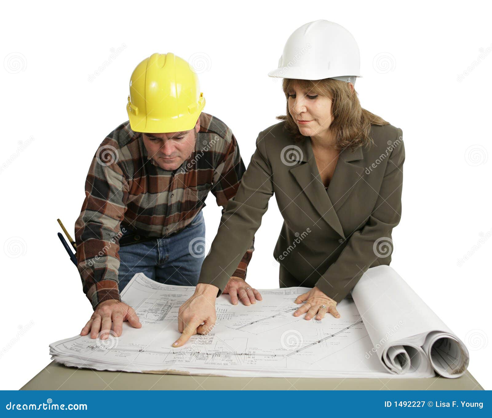 Engineer Explaining the Job Stock Image - Image of builder, blue: 1492227