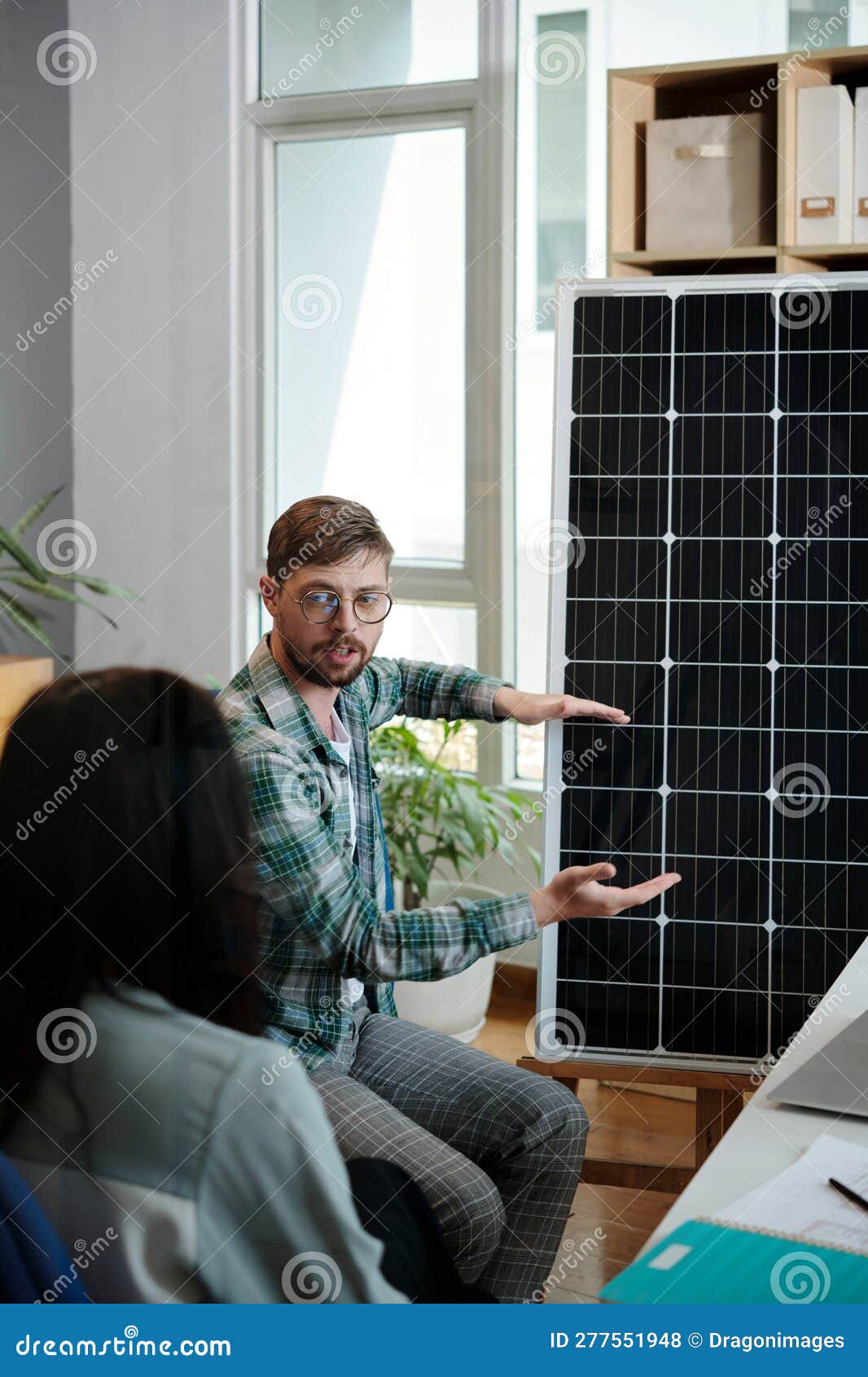 Engineer Explaining Solar Panel Advantages Stock Photo - Image of ...
