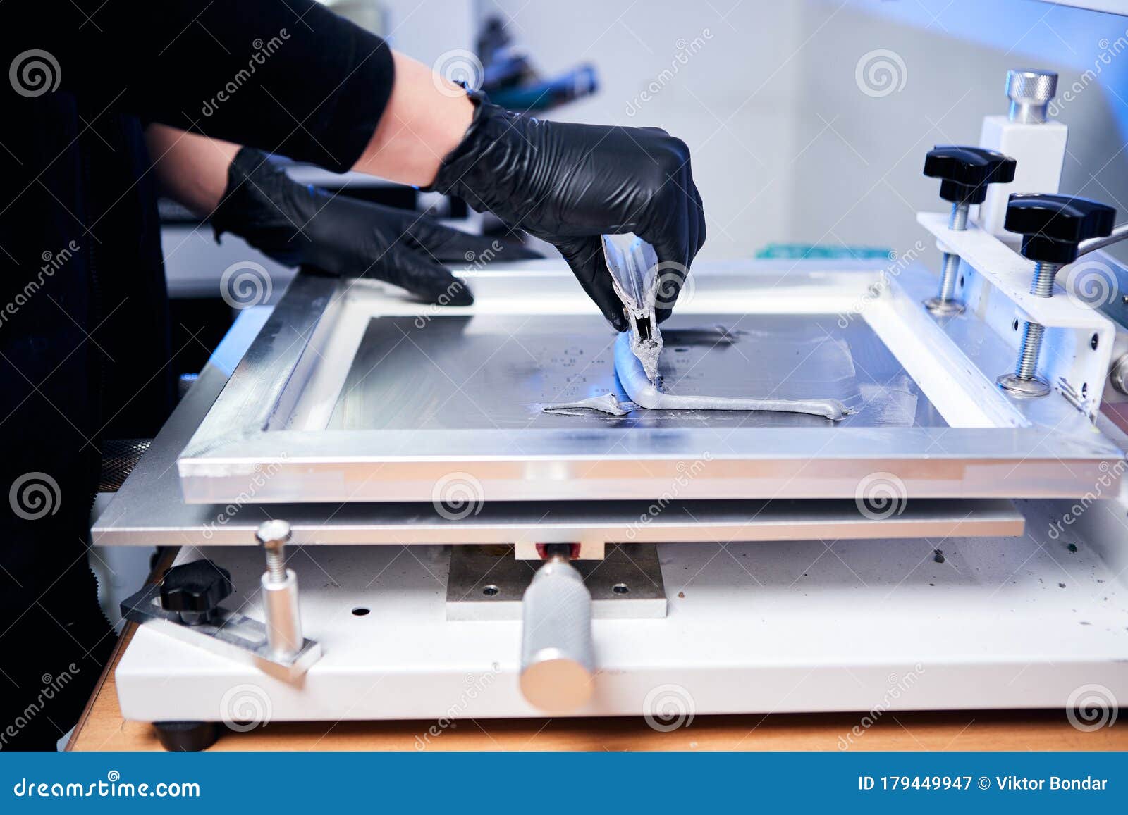 Engineer Factory Worker Electronics Works with a Chip Board. Microchip ...