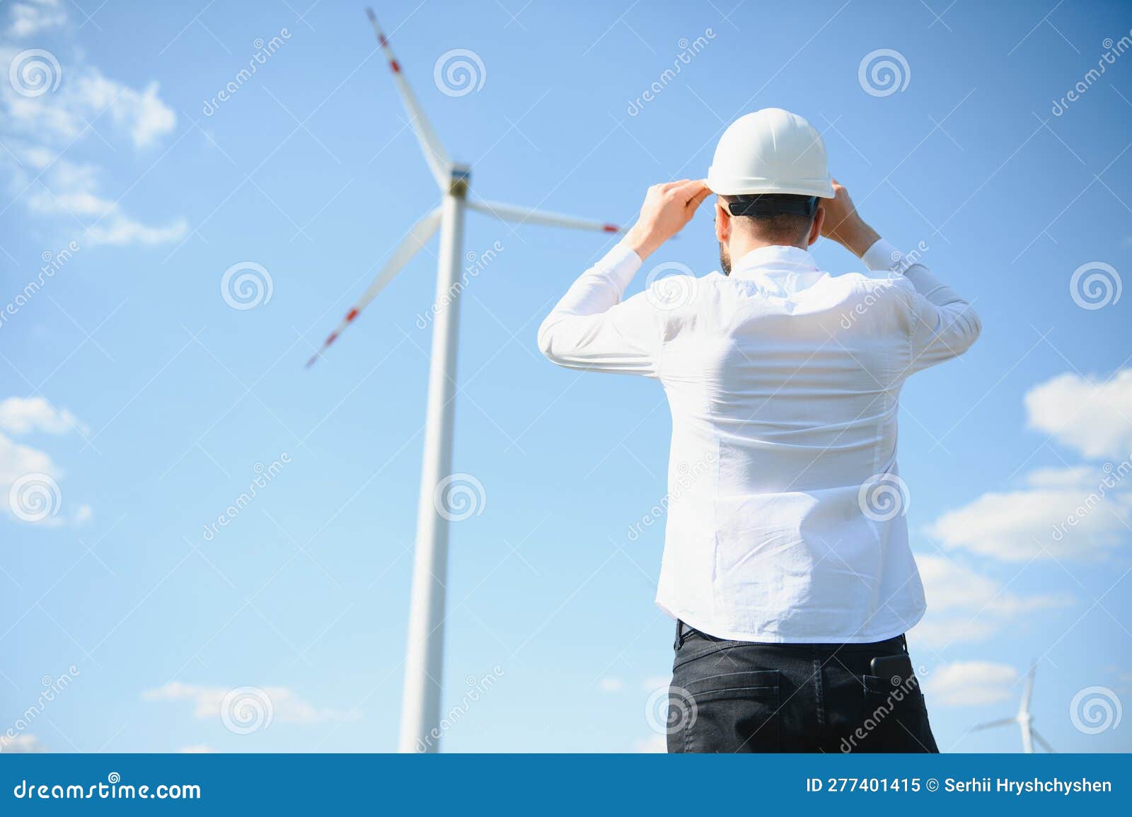 Engineer in Field Checking on Turbine Production Stock Image - Image of ...