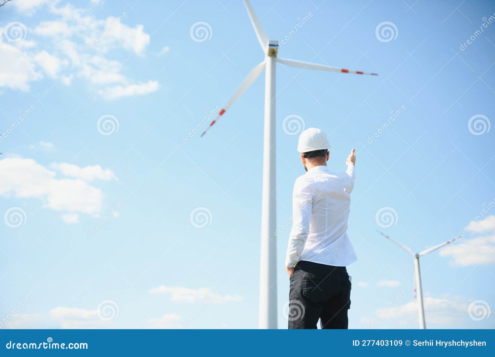 Engineer in Field Checking on Turbine Production Stock Image - Image of ...