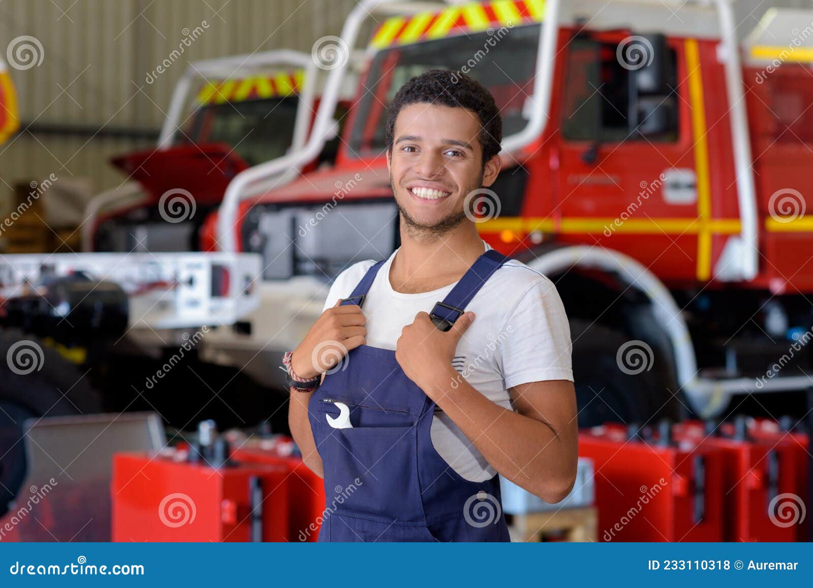Engineer Firefighter at Fire Station Stock Photo - Image of view ...
