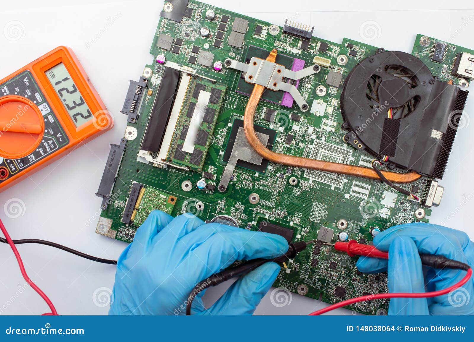 Engineer Fixing Broken Computer at Work Stock Photo - Image of broken ...