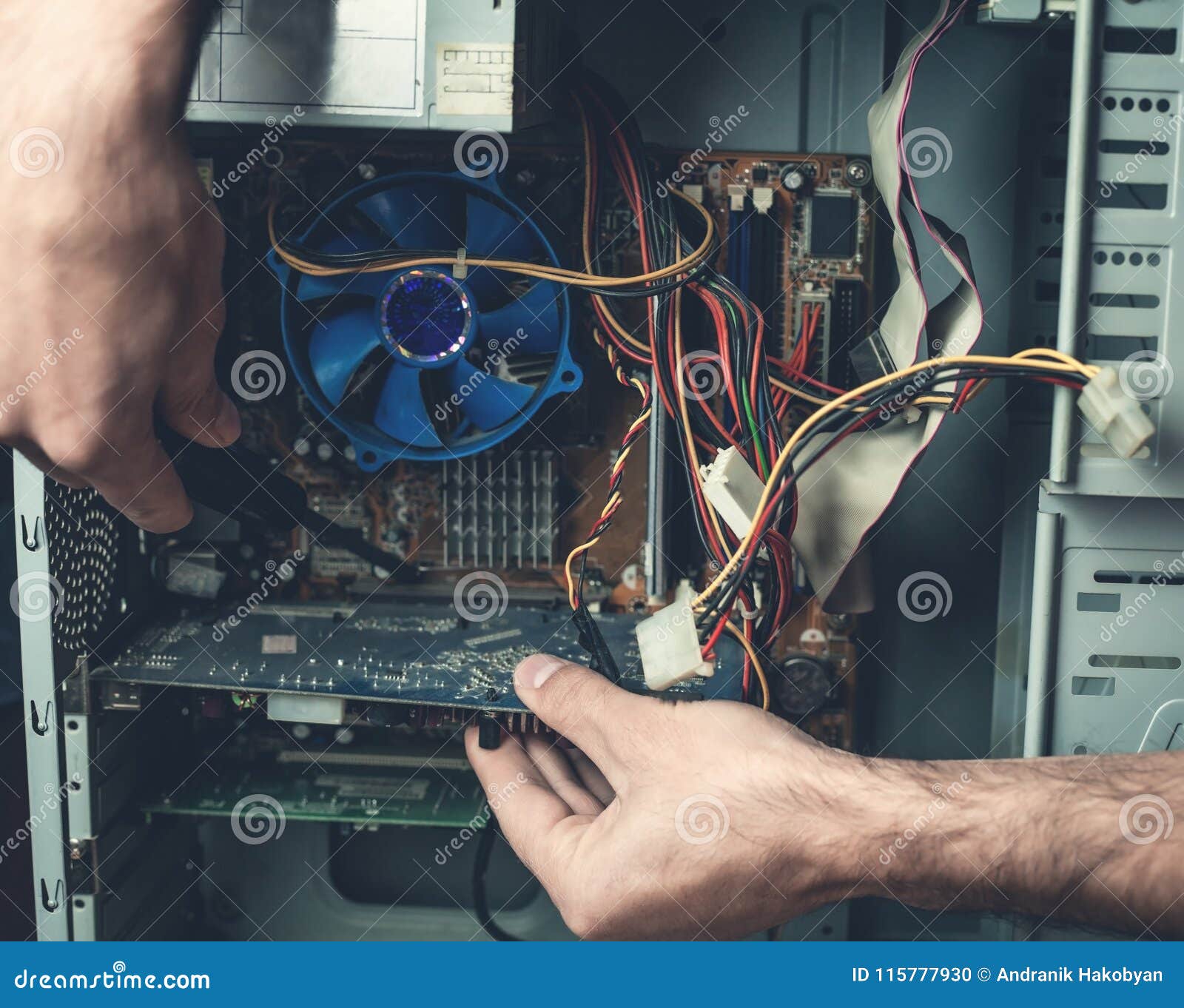 Engineer Fixing a Computer. Stock Photo - Image of technician, concept ...