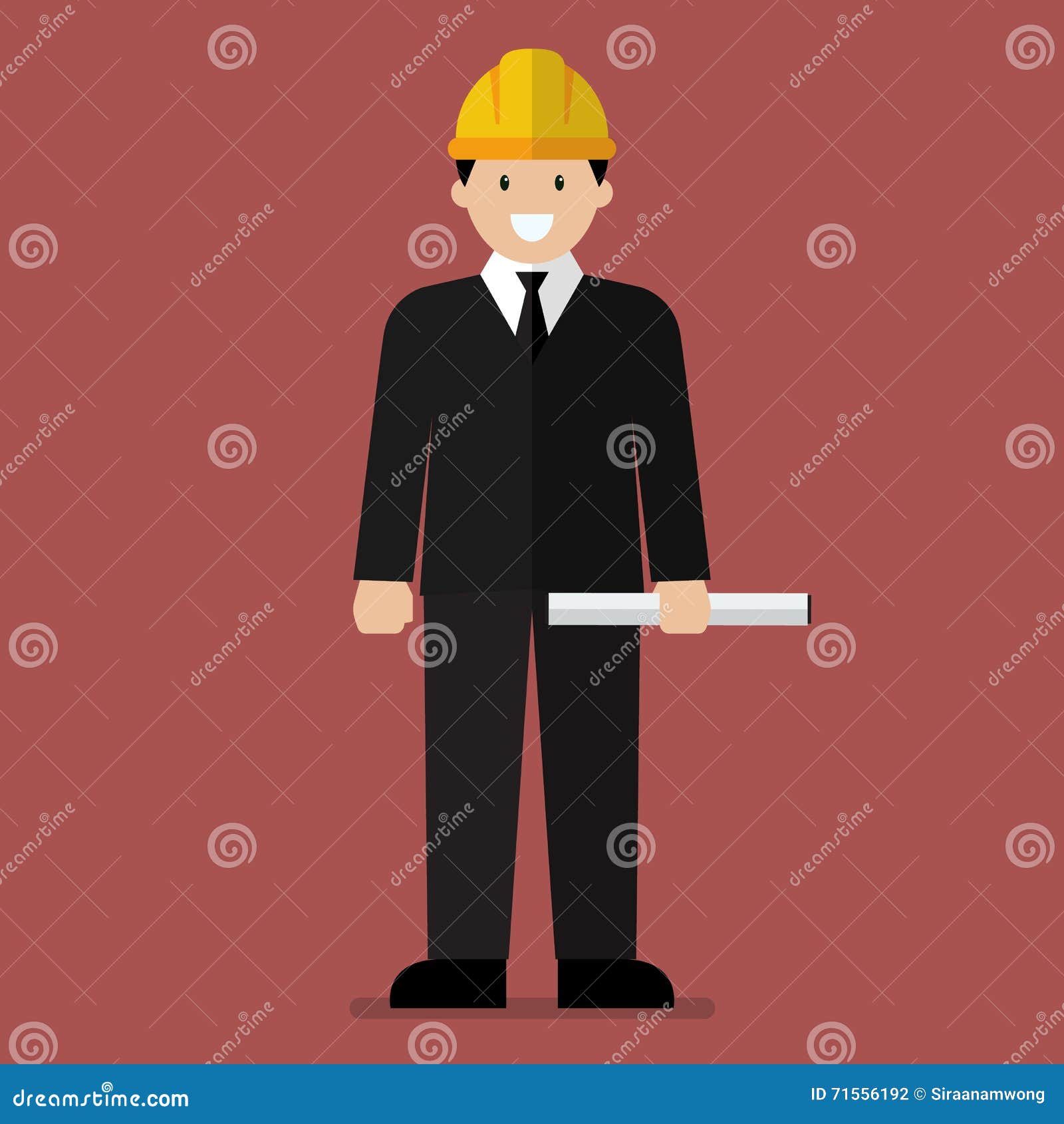 Engineer flat cartoon stock vector. Image of control - 71556192