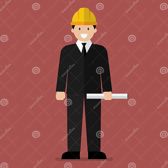 Engineer flat cartoon stock vector. Illustration of industrial - 71556192
