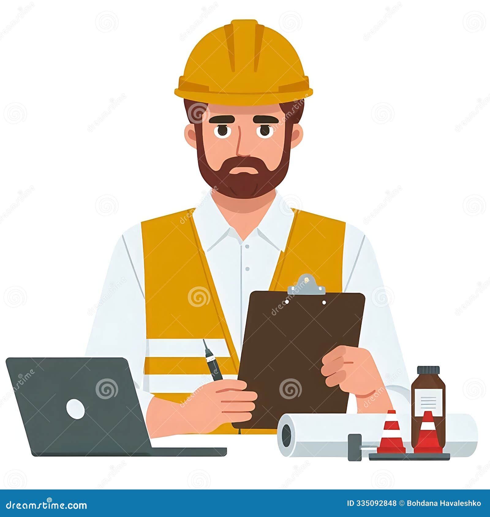 Engineer, Flat Style Illustration Stock Illustration - Illustration of ...
