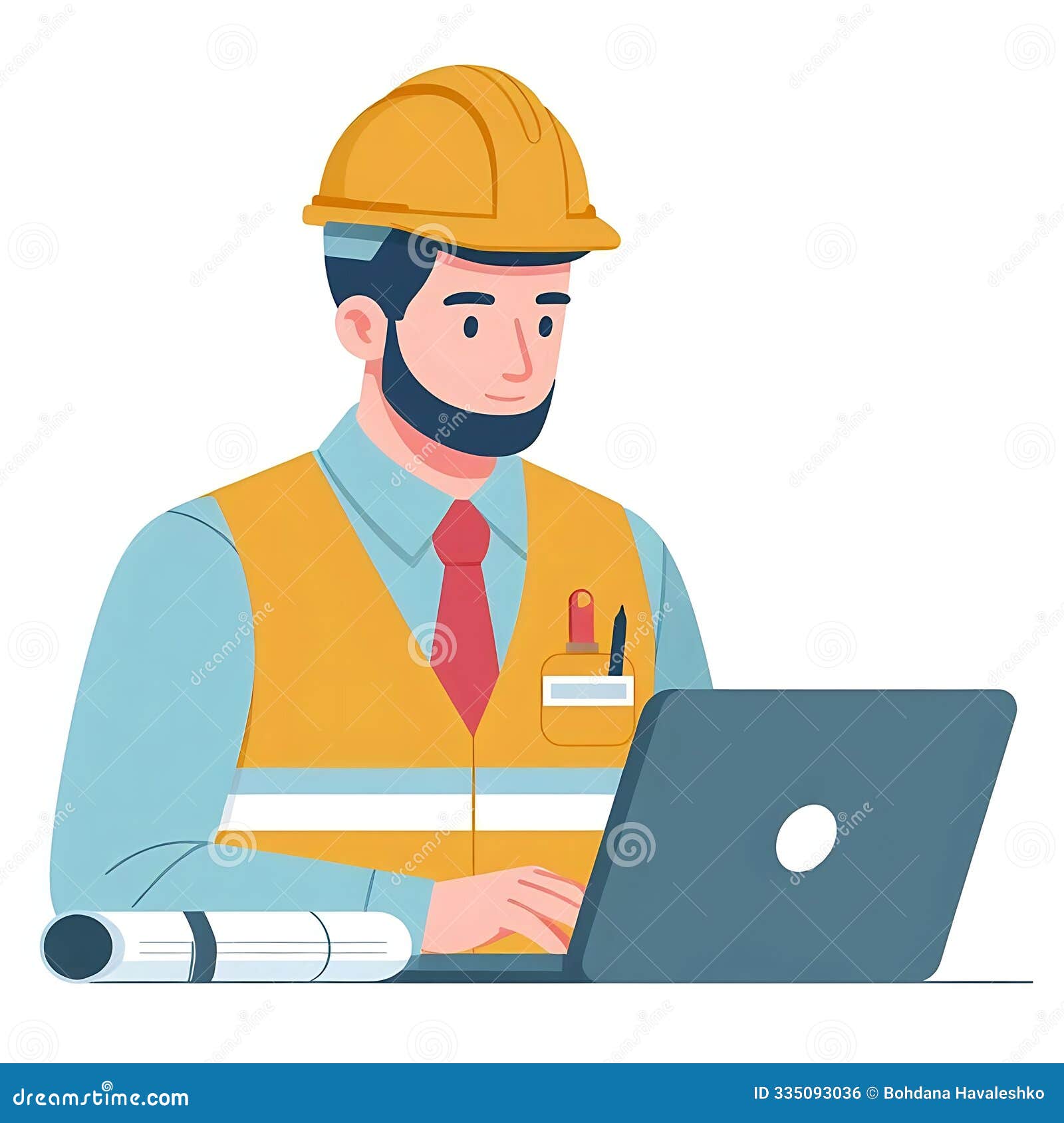 Engineer, Flat Style Illustration Stock Illustration - Illustration of ...