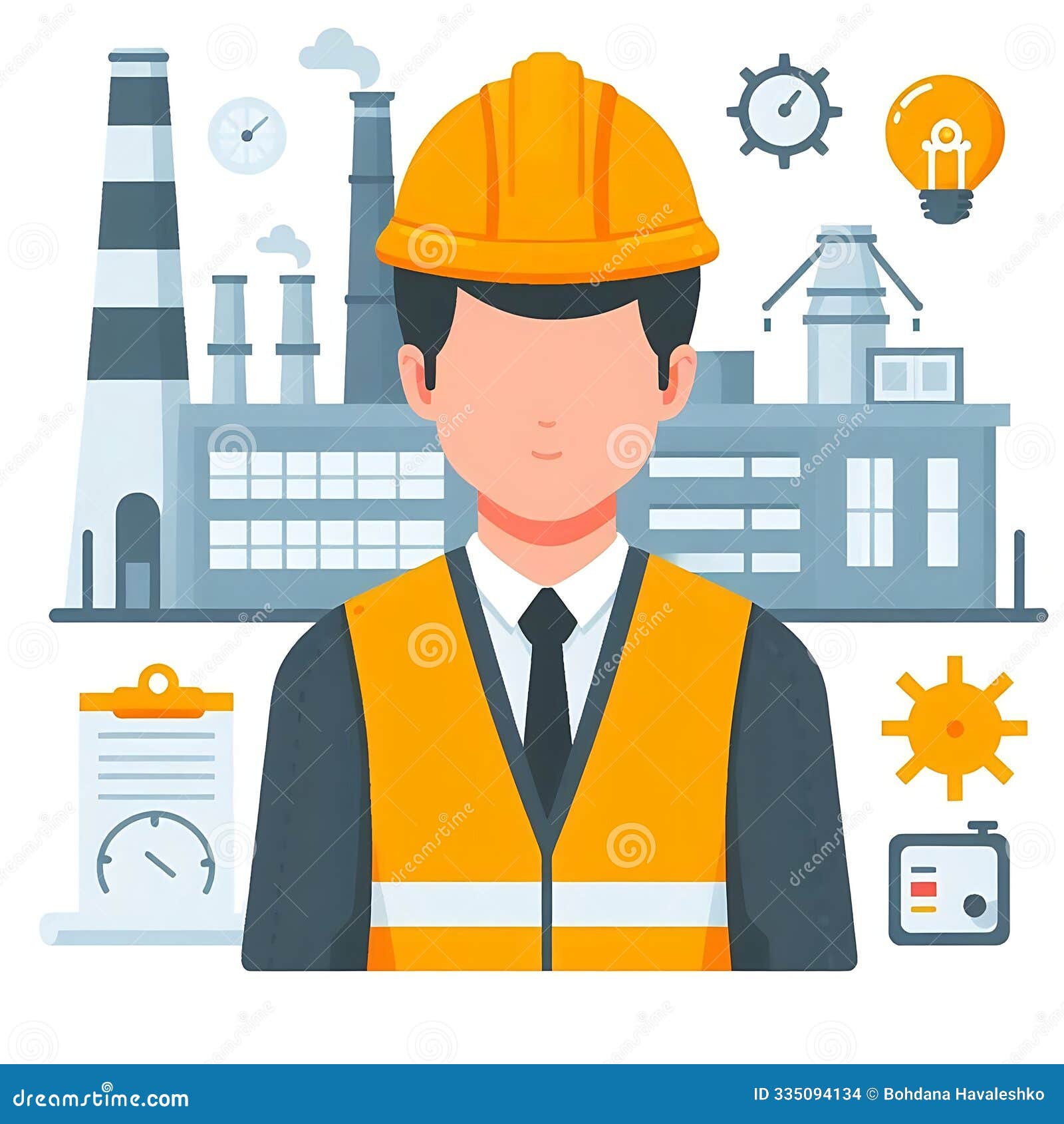 Engineer, Flat Style Illustration Stock Illustration - Illustration of ...