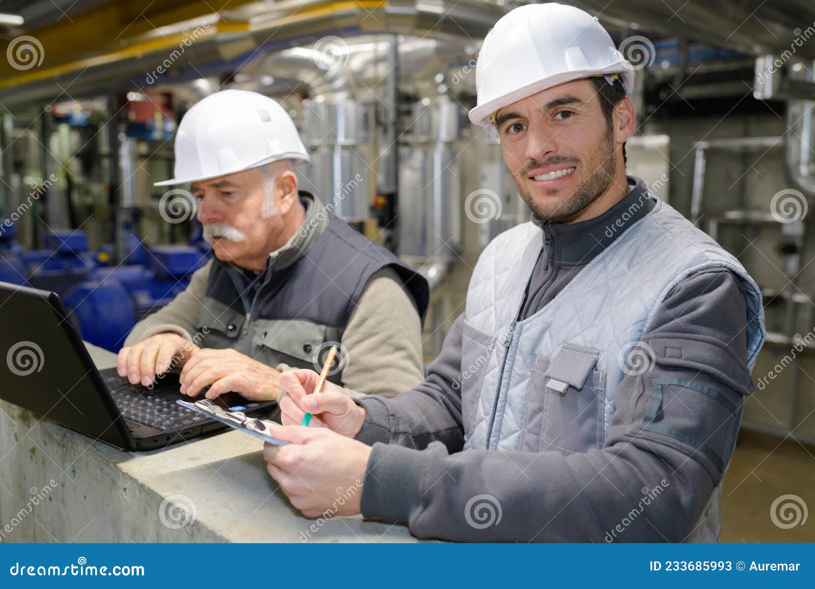 Engineer and Foreman in Factory Stock Image - Image of workshop ...