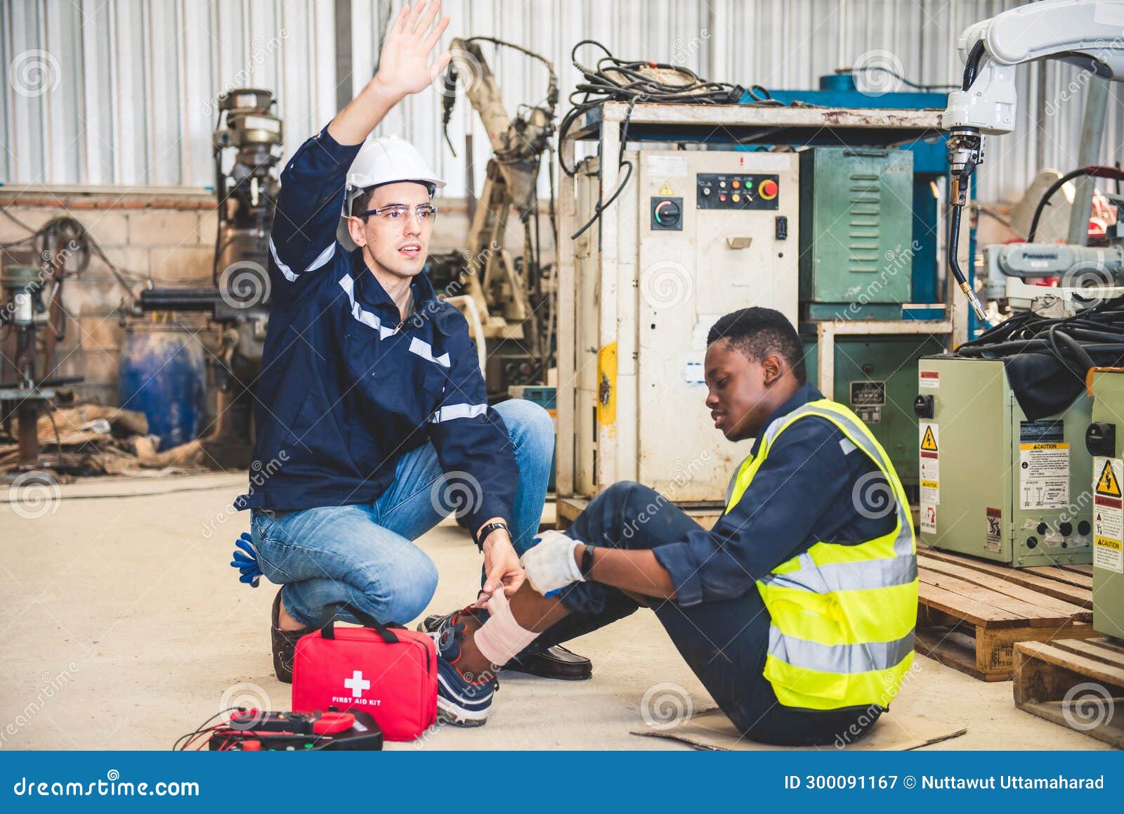 Engineer or Foreman Has an Accident while Working on Steel Factory ...