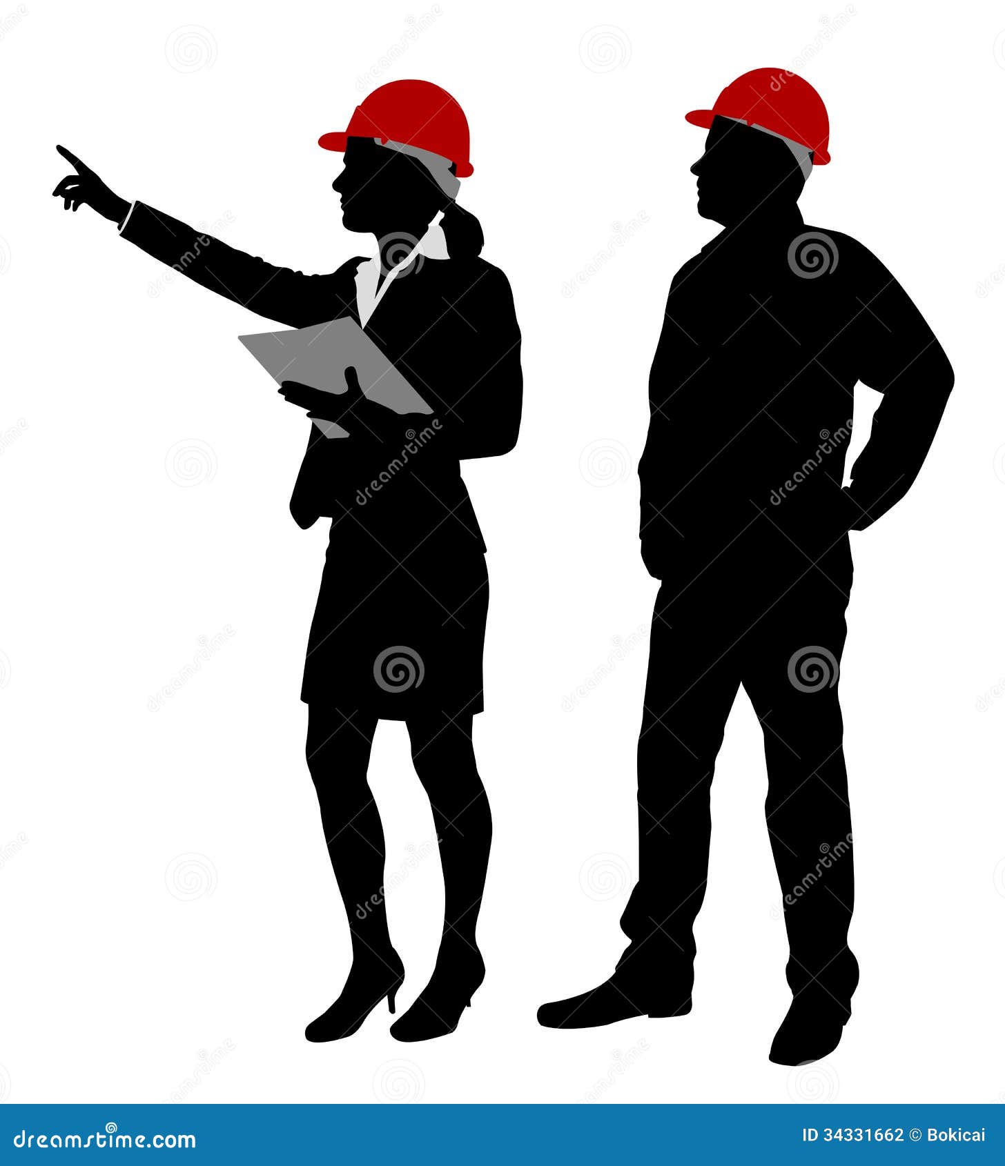 Engineer and Foreman Working Stock Vector - Illustration of builder ...