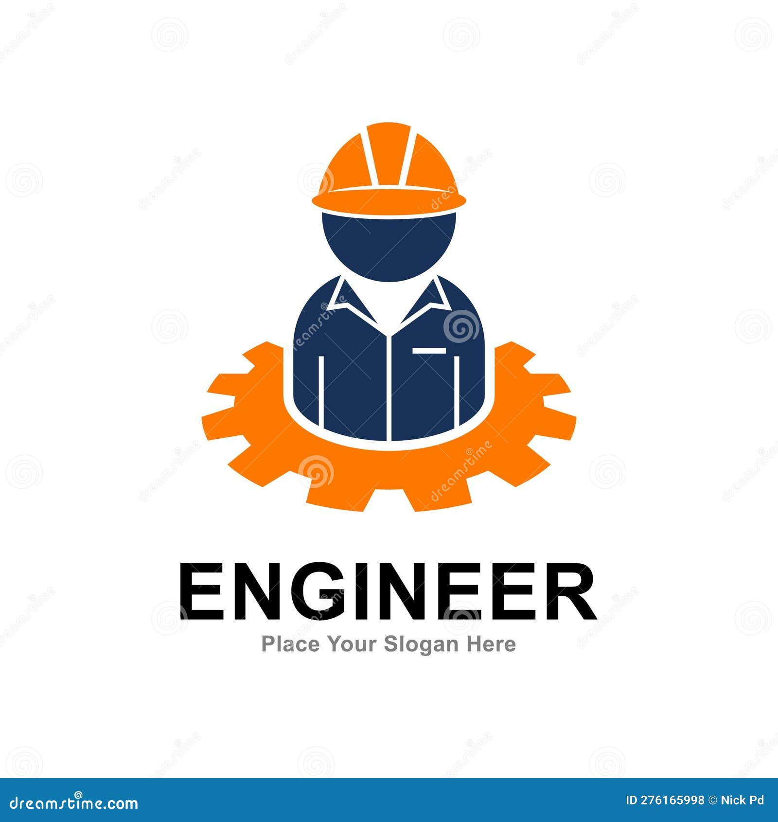 Engineer with Gear and Worker Logo Vector Icon Stock Vector ...