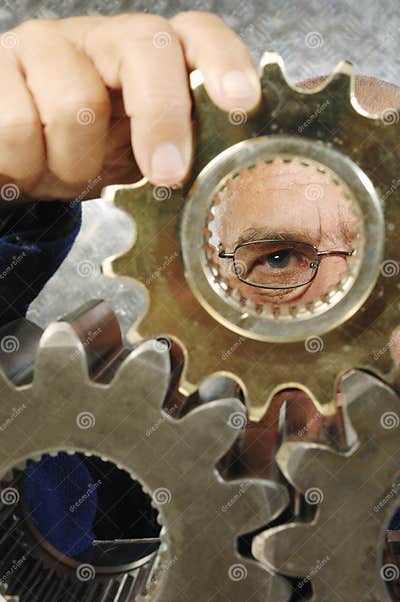 Engineer and gears stock image. Image of metal, apparatus - 3304517