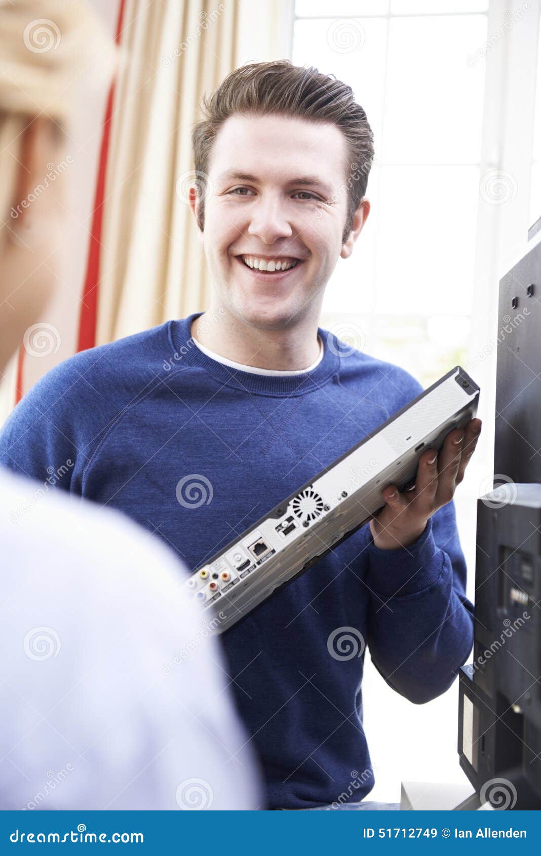 Engineer Giving Advice on Installing Digital TV Equipment Stock Image ...