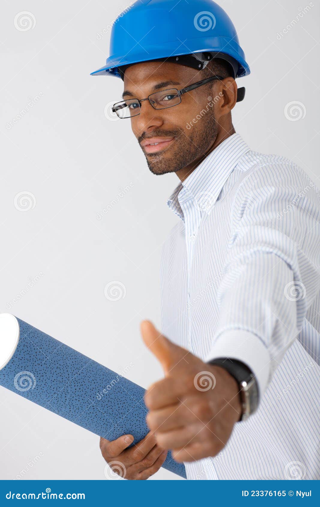 Engineer giving thumb up. stock image. Image of american - 23376165