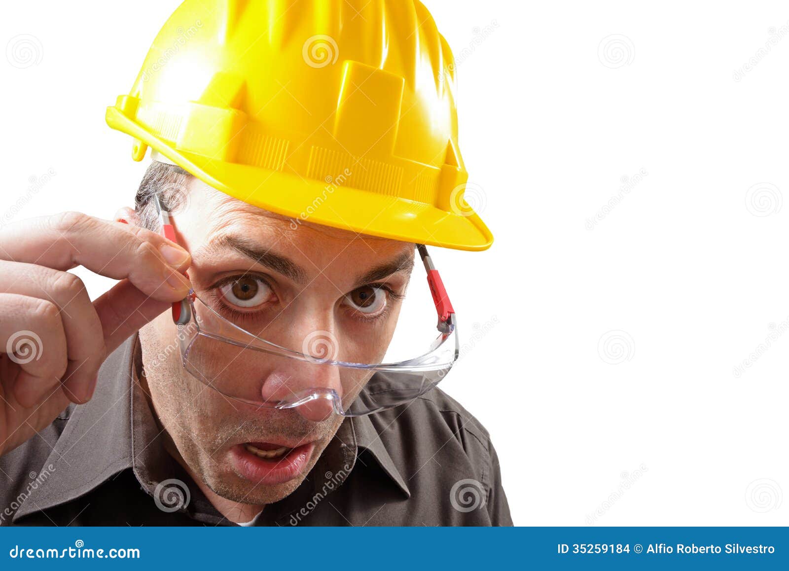 Engineer with Glasses and a Helmet Stock Photo - Image of business ...