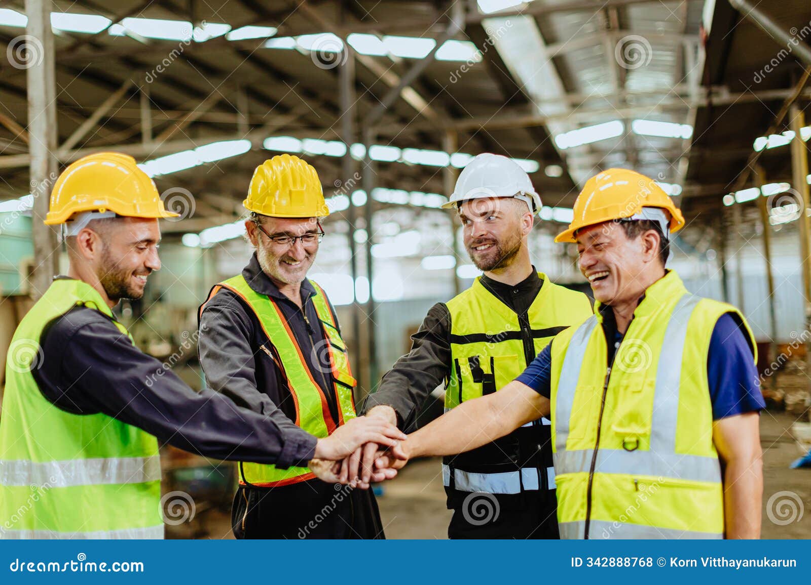 Engineer Group Team Dealing Cooperation Join Hands Together ...