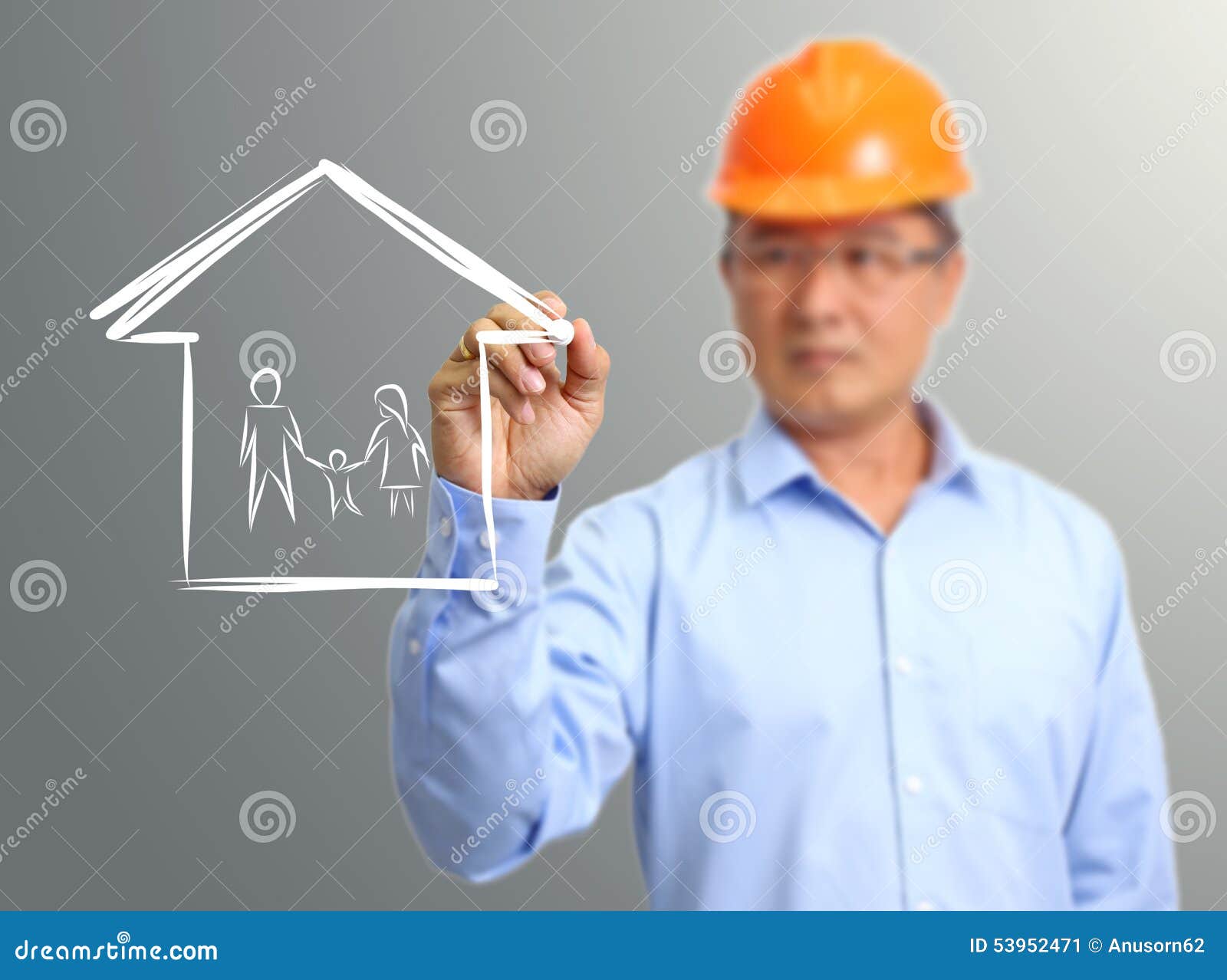 Engineer hand draw a house stock image. Image of virtual - 53952471