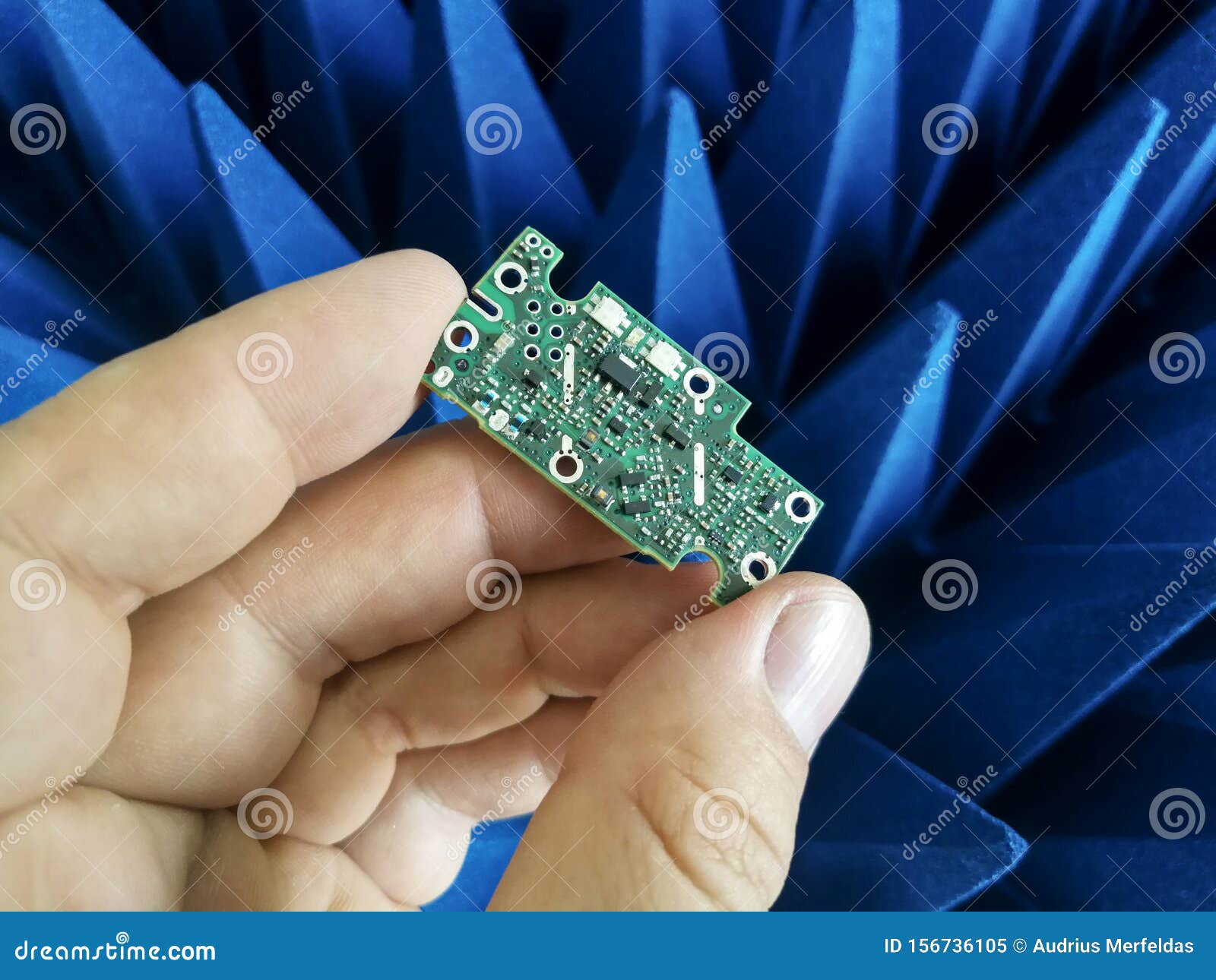 Engineer Hand Holding PCB in Front of EMC Absorbers Stock Image - Image ...
