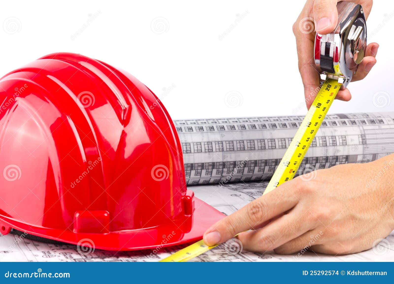Engineer Hand and Measuring Stock Photo - Image of approve, house: 25292574
