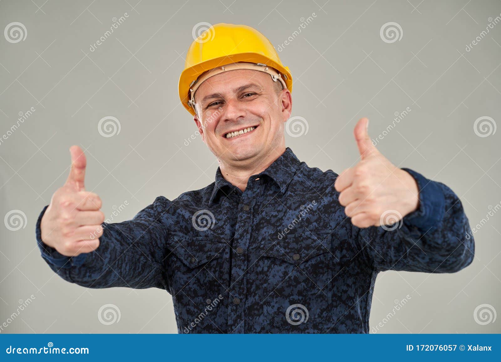 Engineer in Hard Hat Thumbs Up Stock Image - Image of business ...