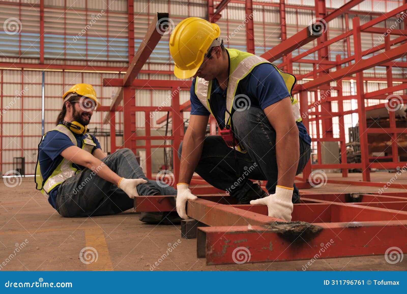 Engineer Has Accident when he Work at Factory Stock Image - Image of ...