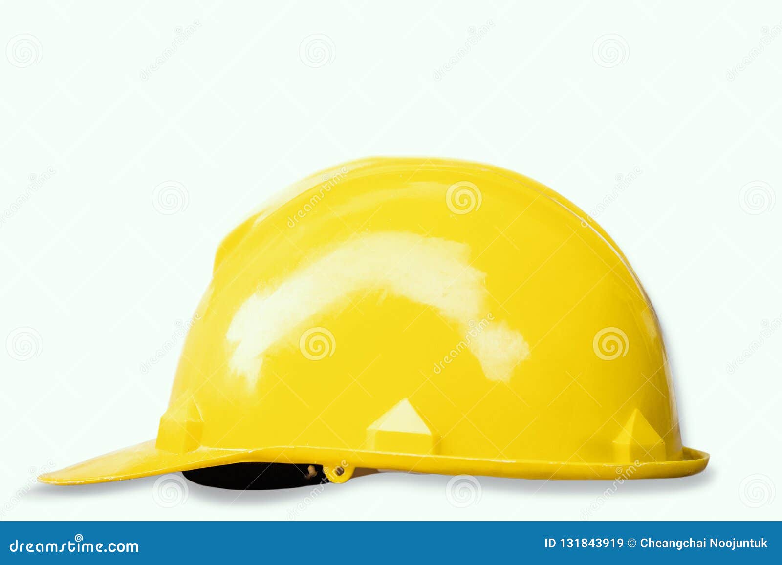Engineer Hat Yellow on White Background Stock Image - Image of building ...