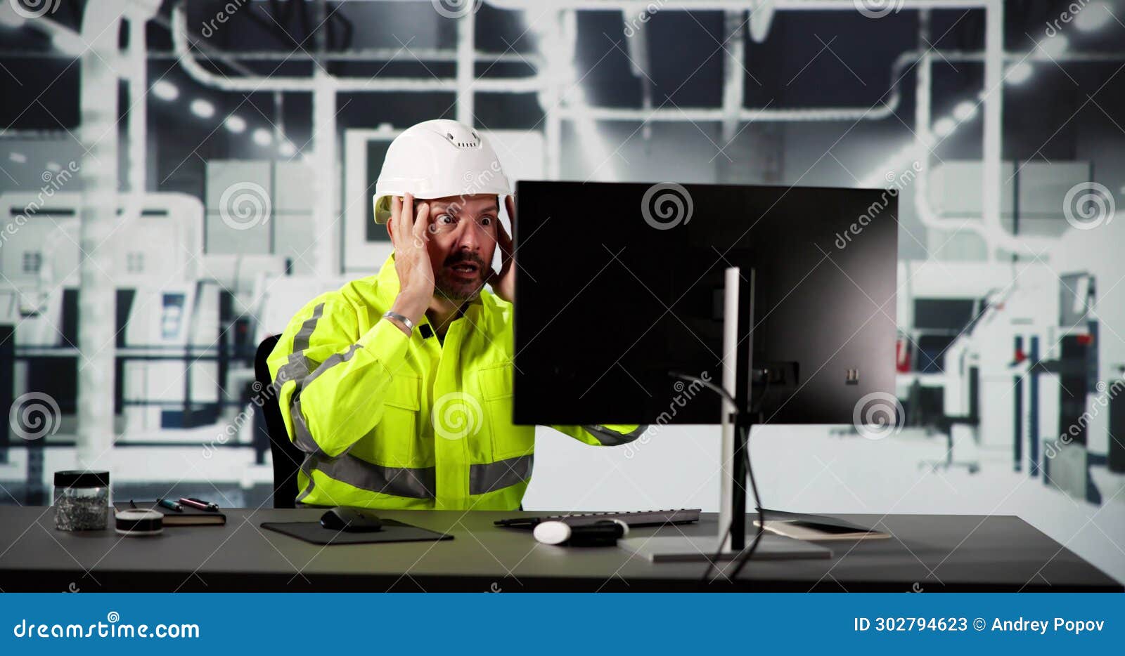 Engineer with Head Ache stock image. Image of product - 302794623